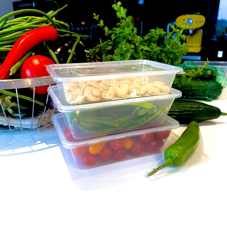 50 Clear Takeaway Plastic Food Container With Lid 500 Ml - Etsy