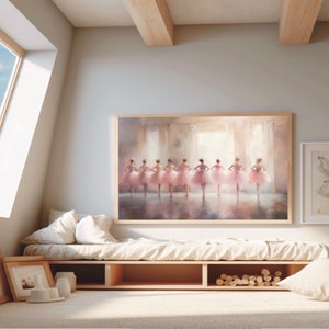 Dainty Ballet Class Oil Painting, Pink Ballerinas Painting, Dance ...