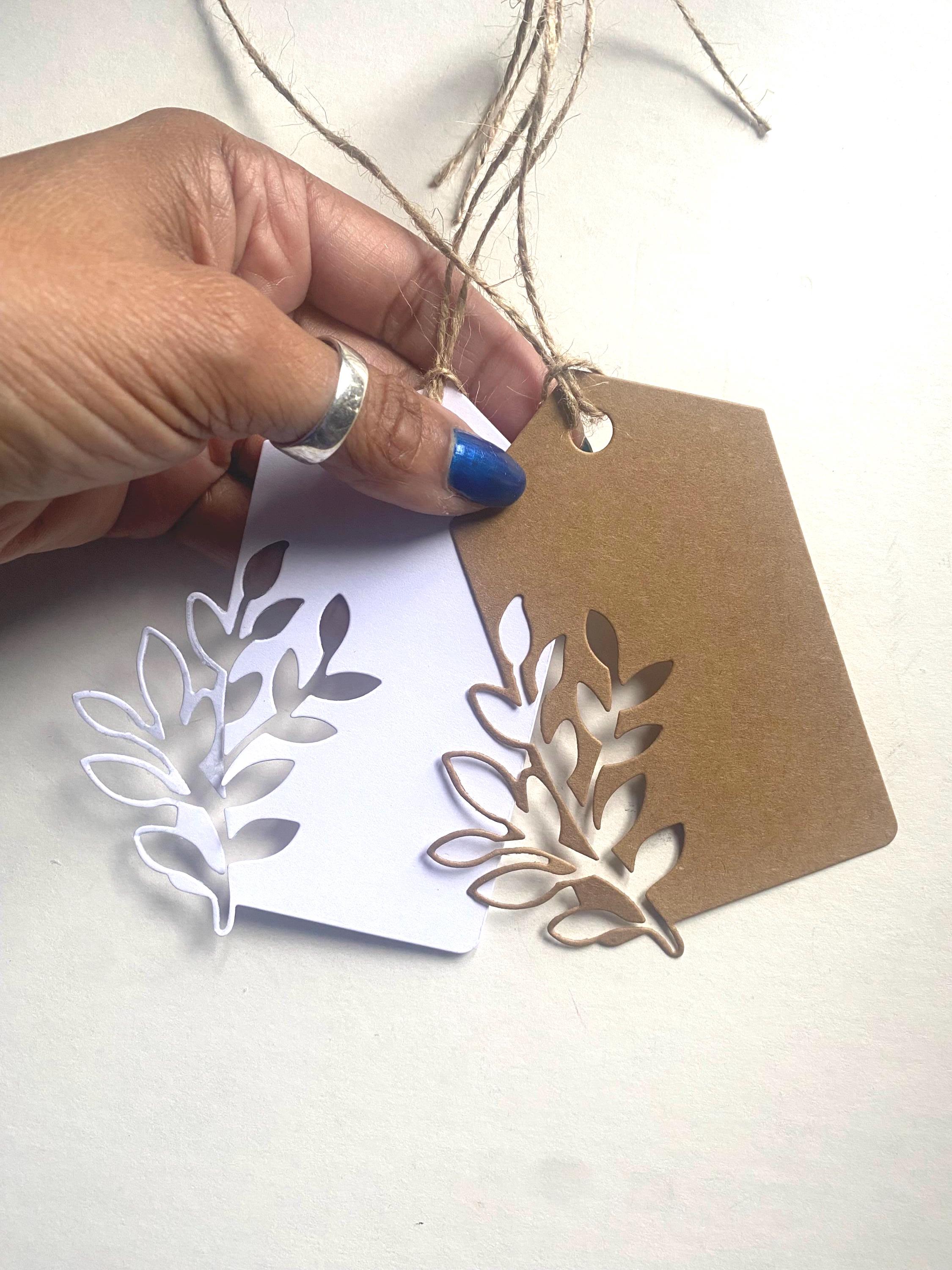 6 Leaf Rustic Brown or White Gift Tags, Set of 6 - Etsy