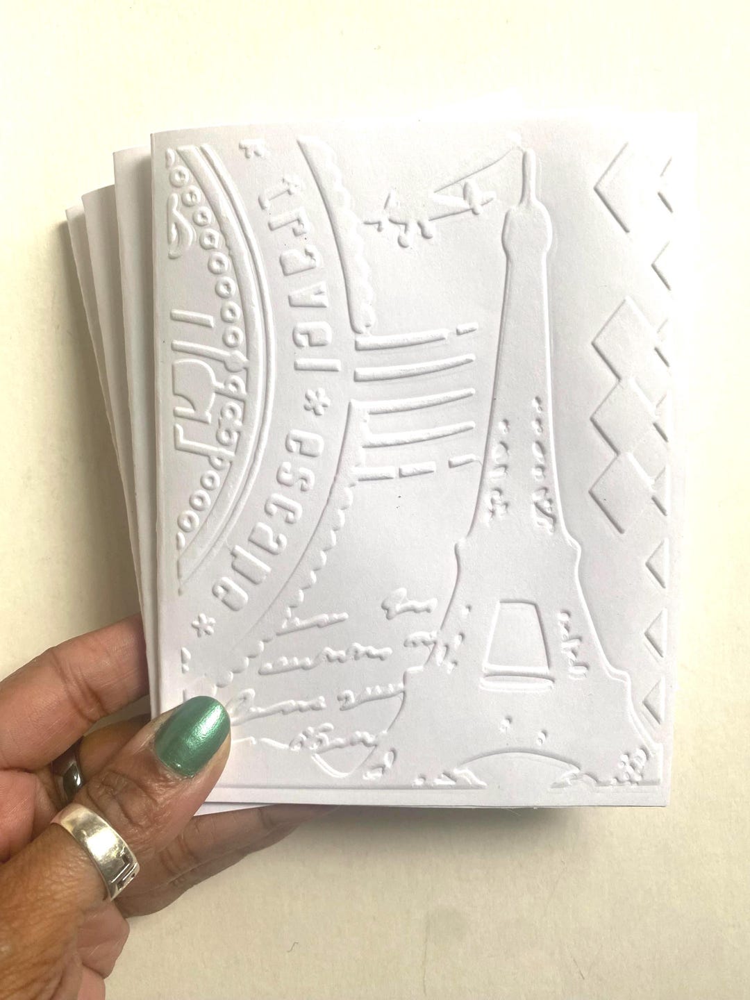 Eiffel Tower Vintage Postcard Stamp Stlye Embossed Card, 4.25” X 5.5 ...