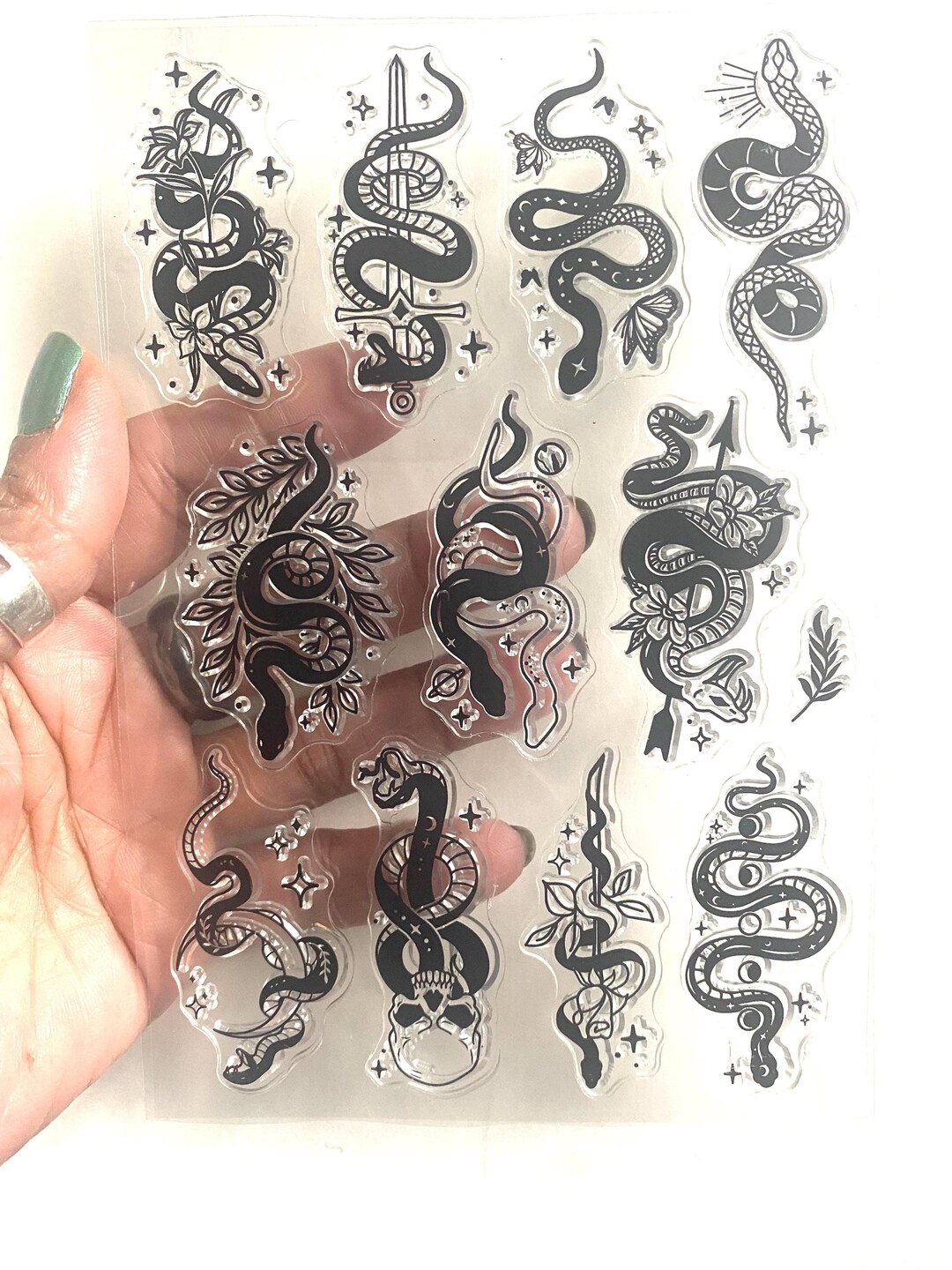 Snake Themed Cling Stamps - Etsy