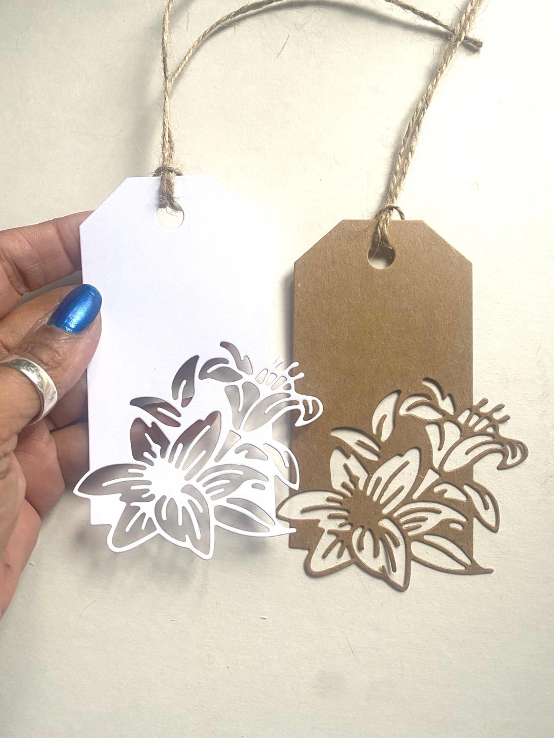 6 Day Lily Flower Rustic Brown or White Gift Tags, Set of 6 - Etsy