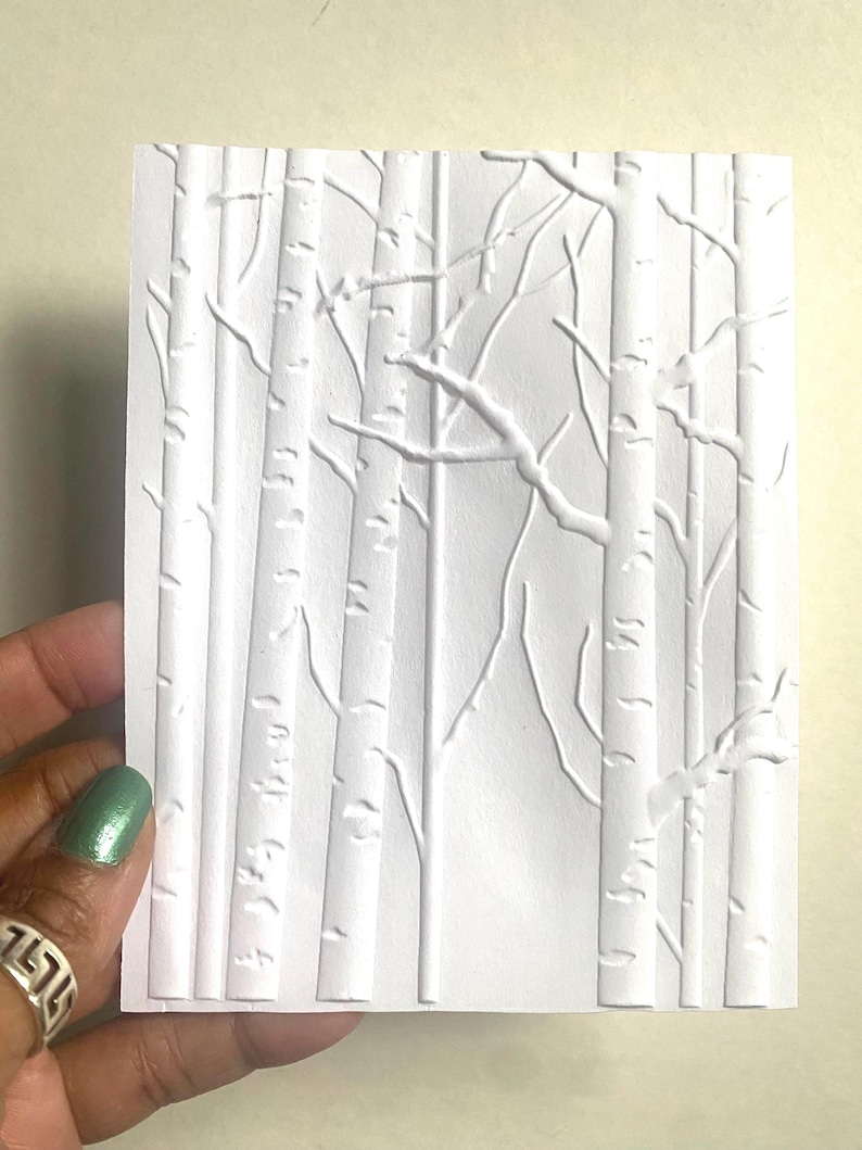 Birch Trees Embossed Cardstock for Card Making, Junk Journaling. NOT a ...
