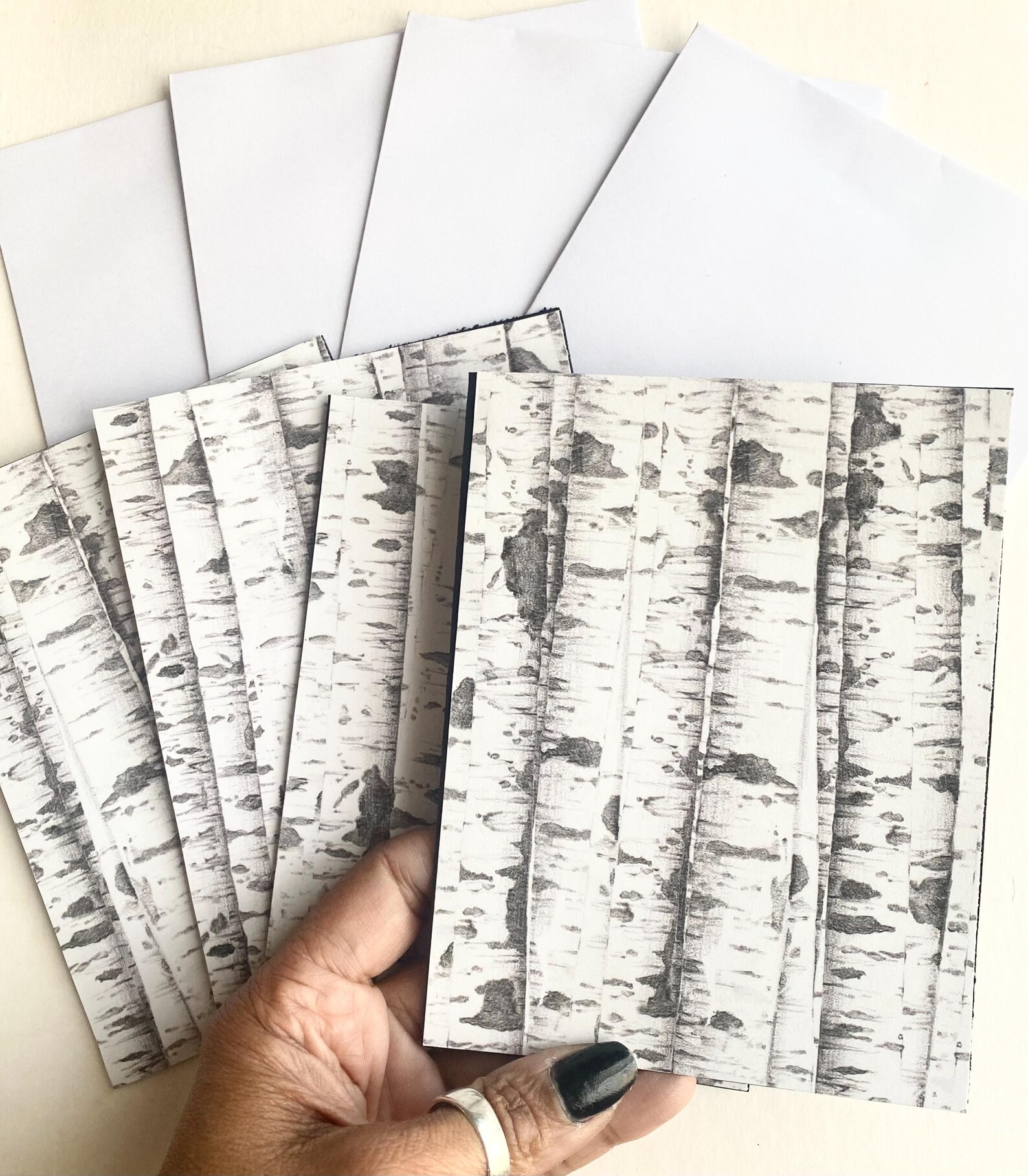 Birch Trees Print Cards, Set of 4 - Etsy