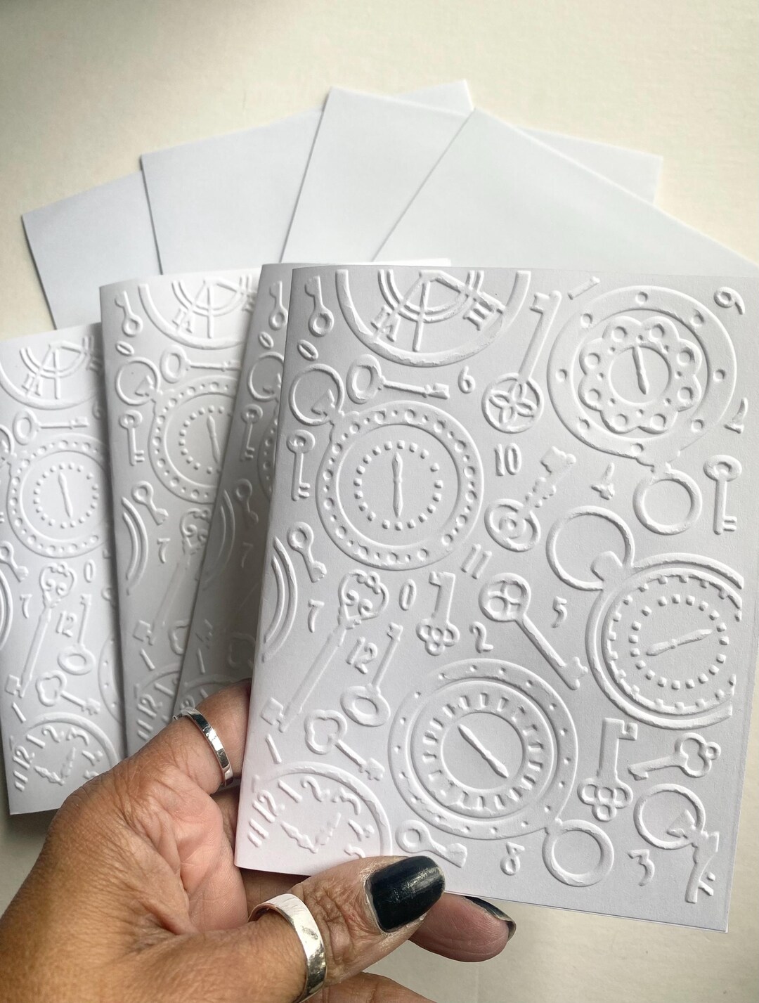 Stop Watches and Keys Embossed Card, 4.25” X 5.5” - Etsy