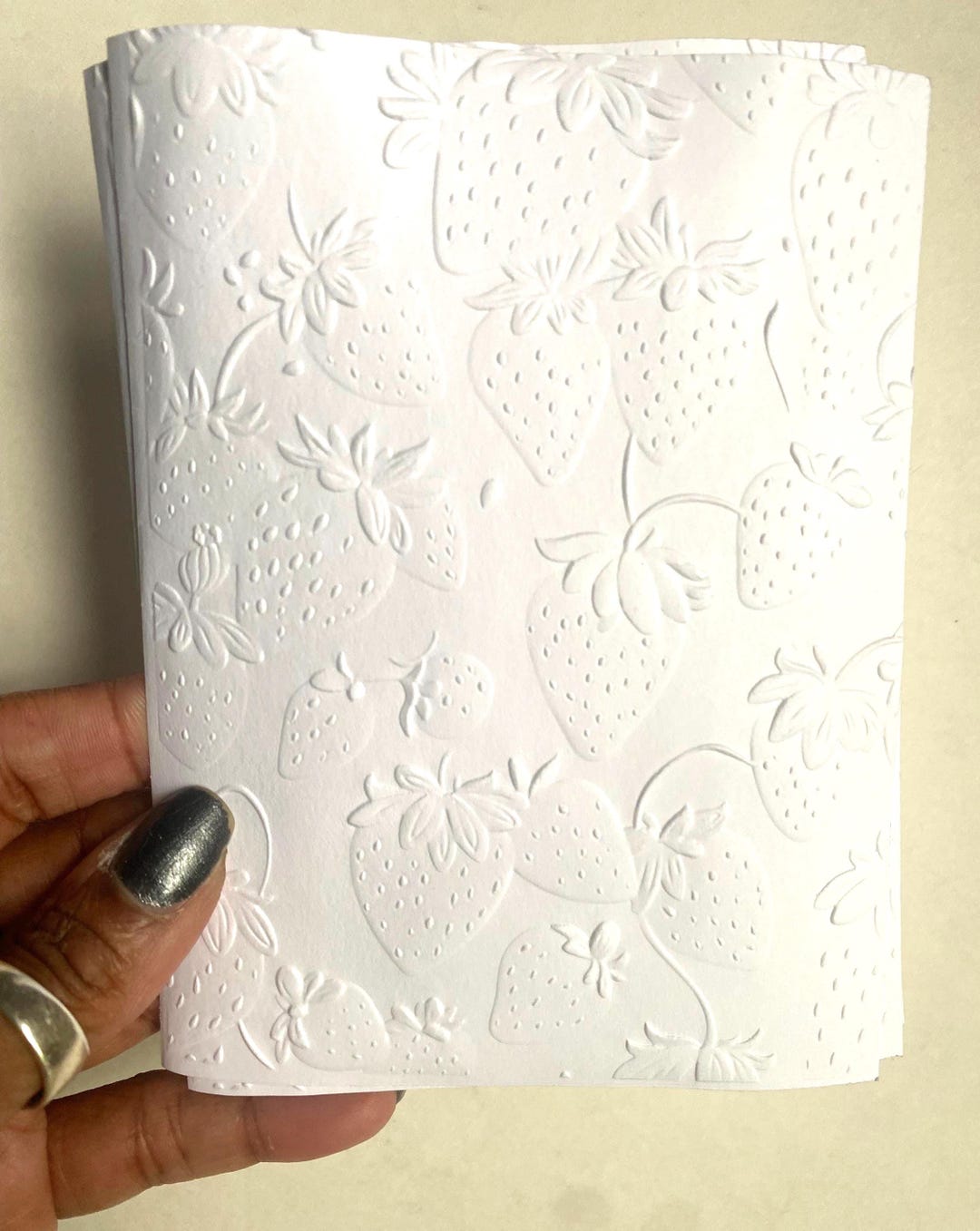 Strawberries Embossed Cardstock for Card Making, Junk Journaling. NOT a ...
