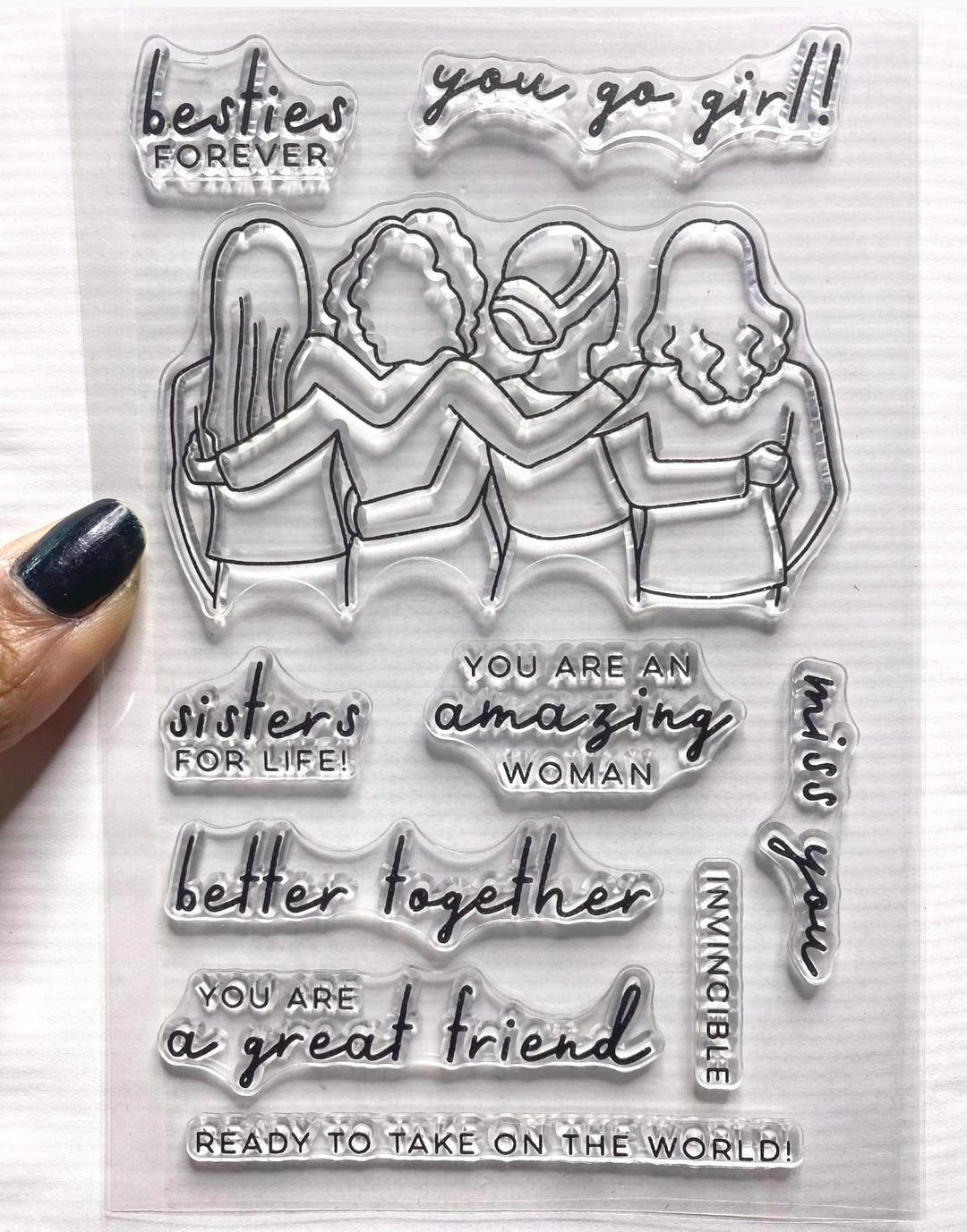 Girl Power, You Go Girl Cling Stamps - Etsy