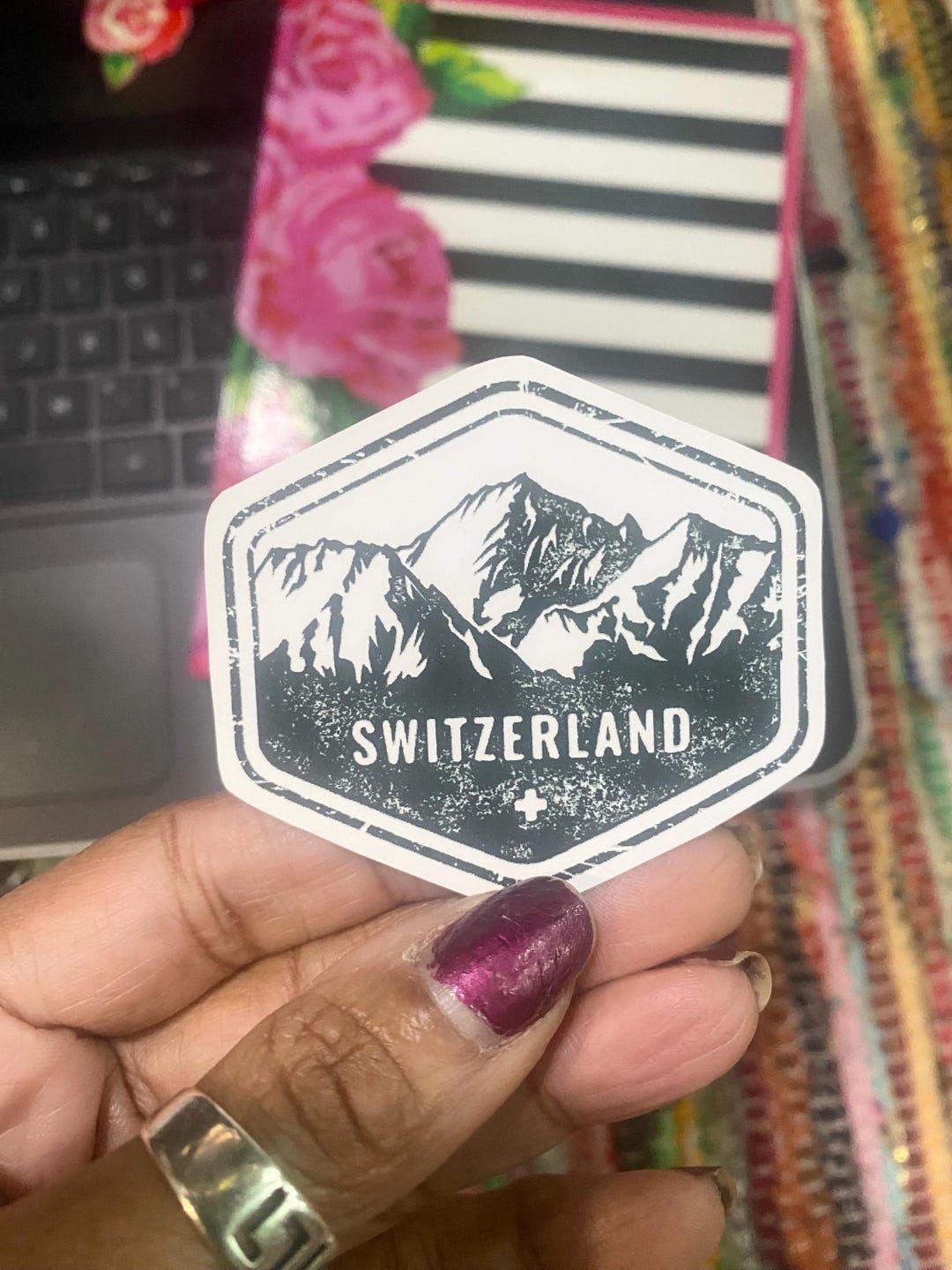 Switzerland Matte White Sticker - Etsy