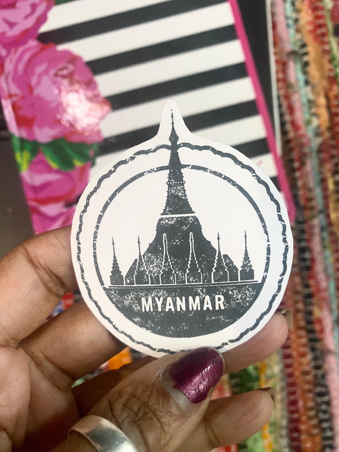 Myanmar Matte White Sticker - Etsy