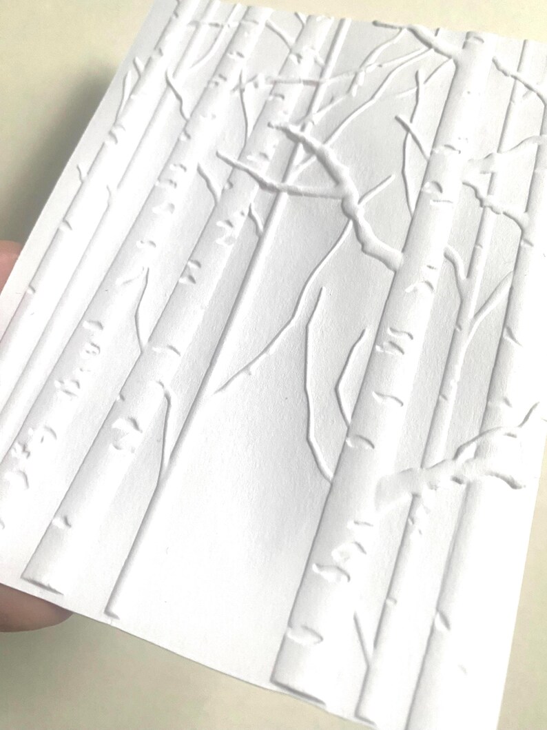 Birch Trees Embossed Cardstock for Card Making, Junk Journaling. NOT a ...