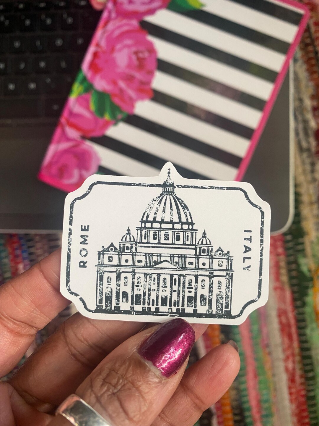 Rome Italy Matte White Sticker - Etsy