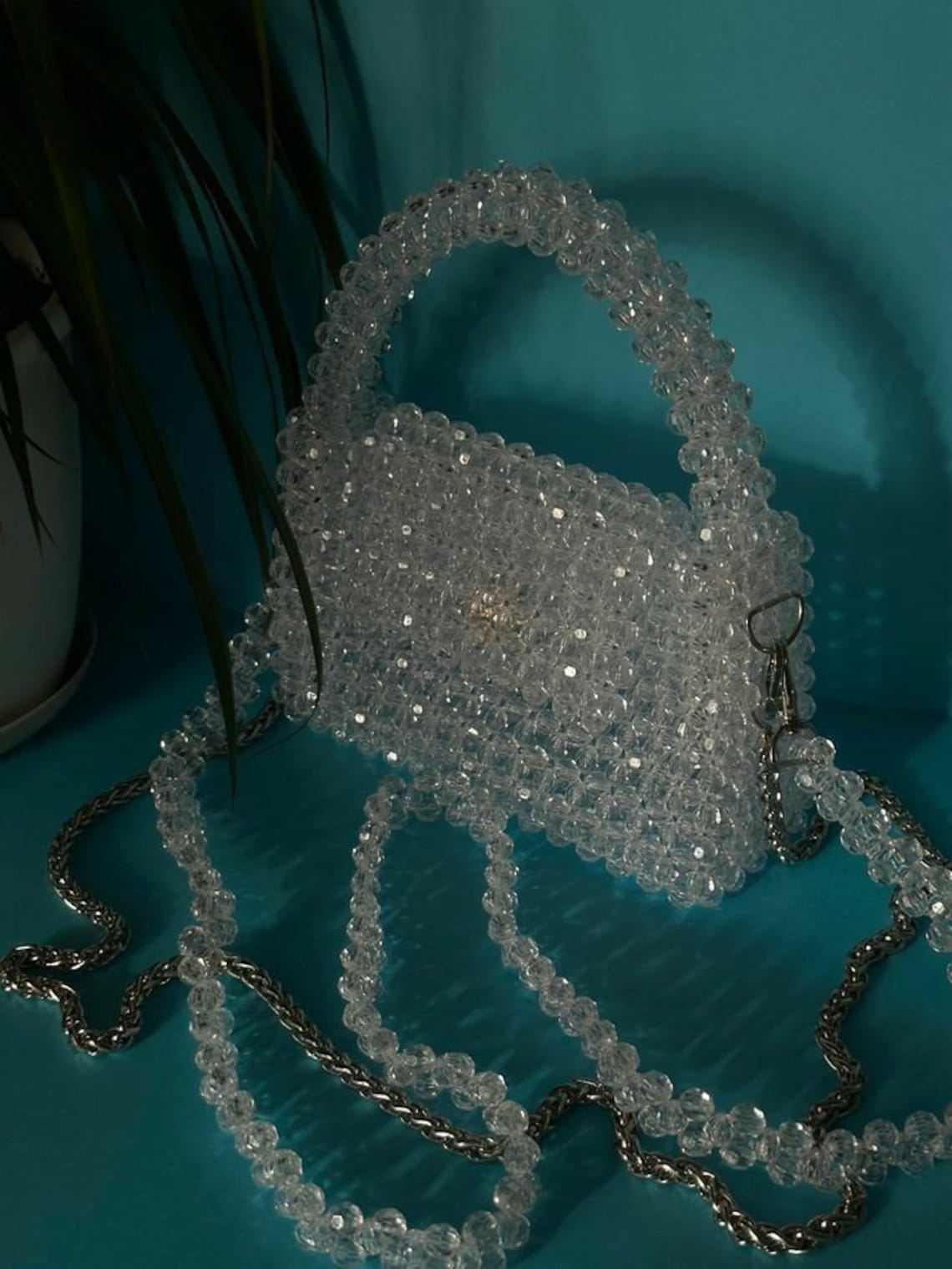 Transparent Crystal Bead Bag, Transparent Bag, Shoulder Bag, Purse ...