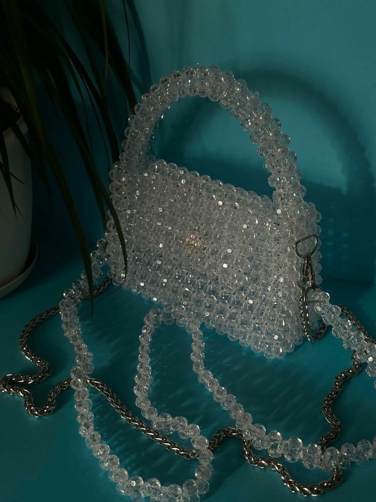 Transparent Crystal Bead Bag, Transparent Bag, Shoulder Bag, Purse ...