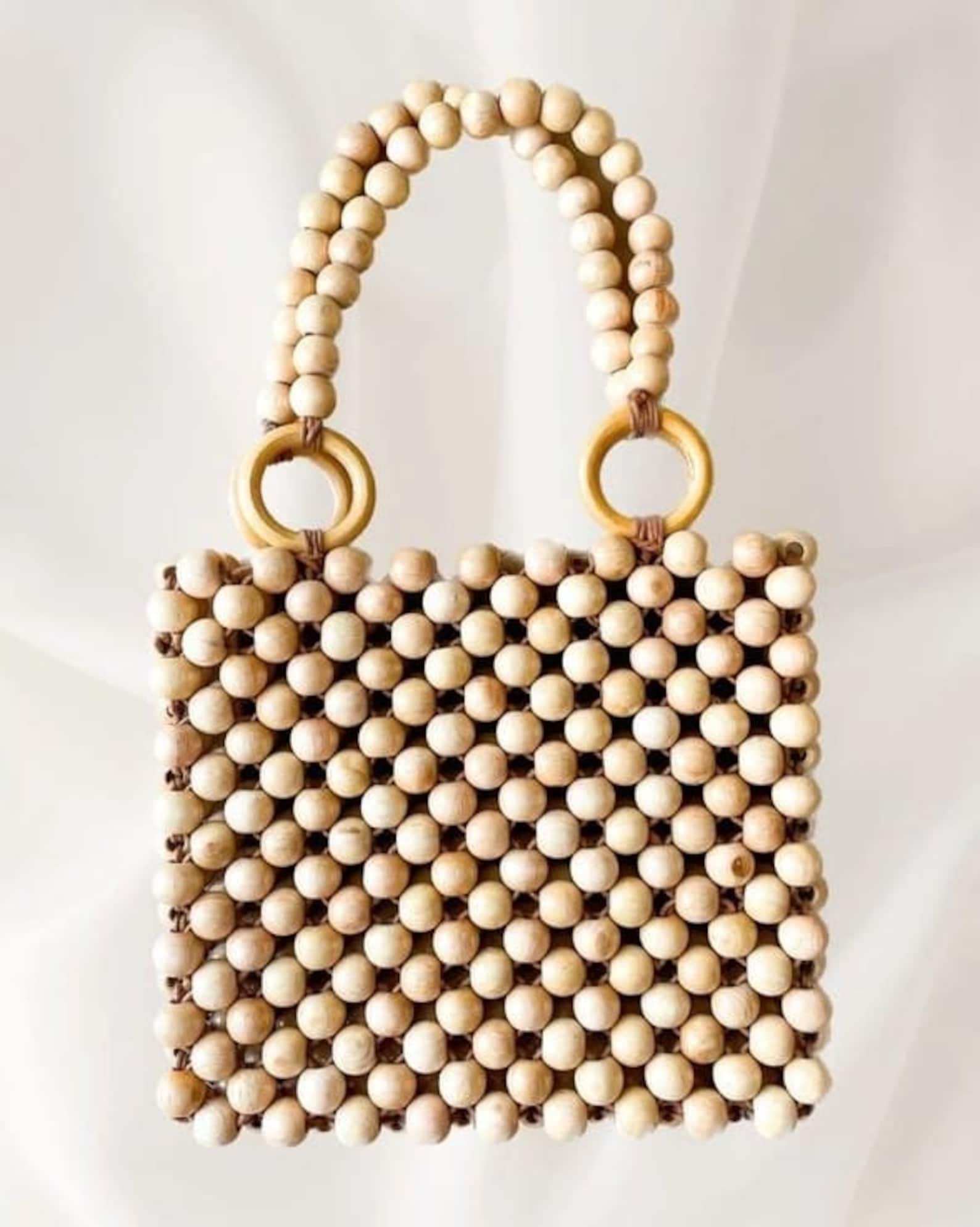Wooden Bead Bag, Bead Bag, Travel Bag, Daily Bag, Beach Bag - Etsy
