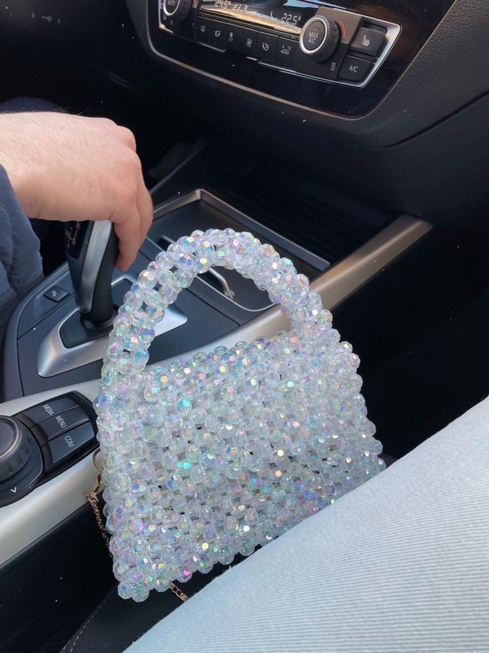 Transparent Crystal Bead Bag, Transparent Bag, Shoulder Bag, Purse ...