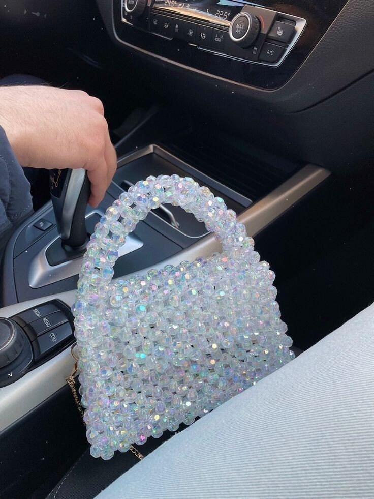 Transparent Crystal Bead Bag, Transparent Bag, Shoulder Bag, Purse ...