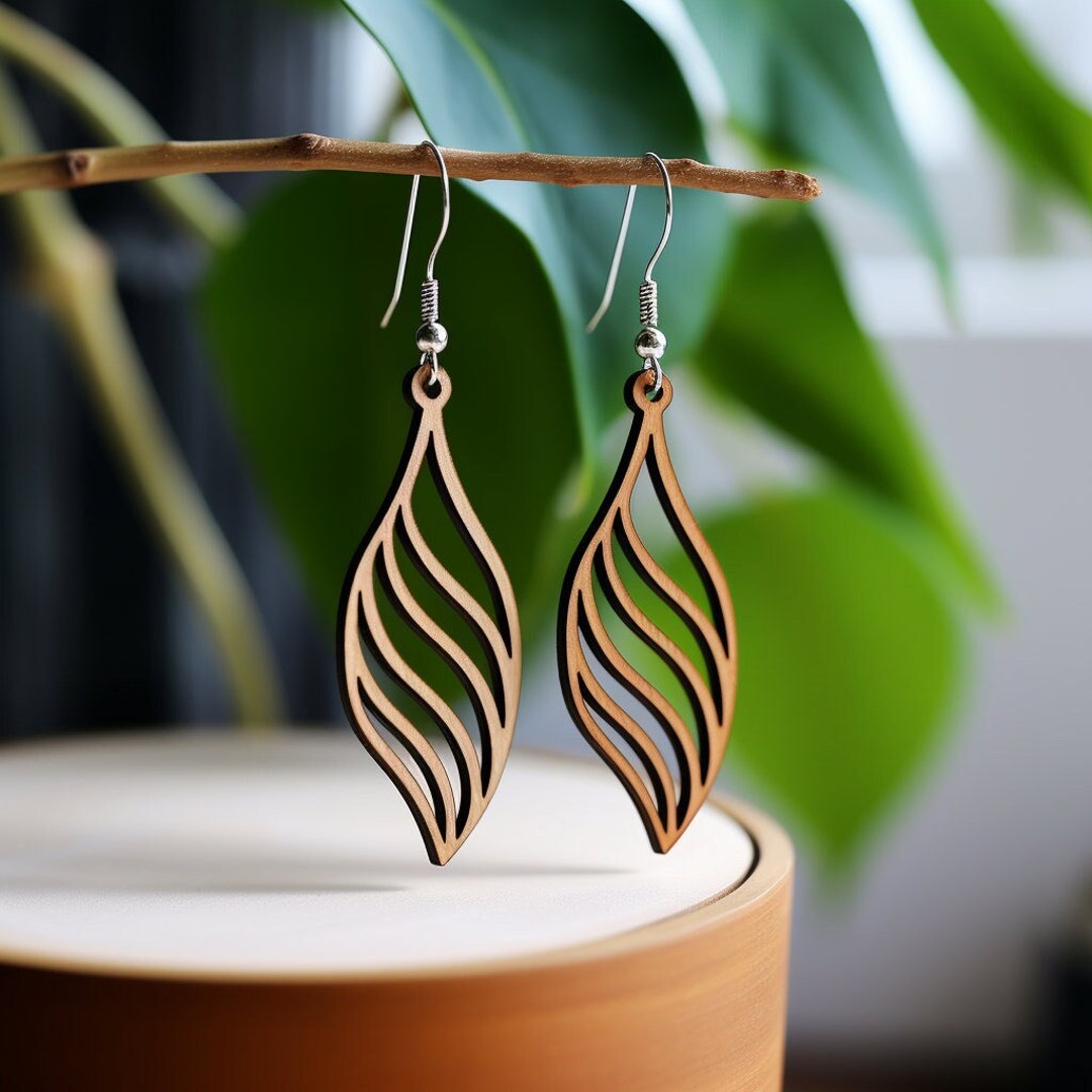 10 Elegant Wooden Earring Templates Bundle | Laser Cut Dangle Designs ...
