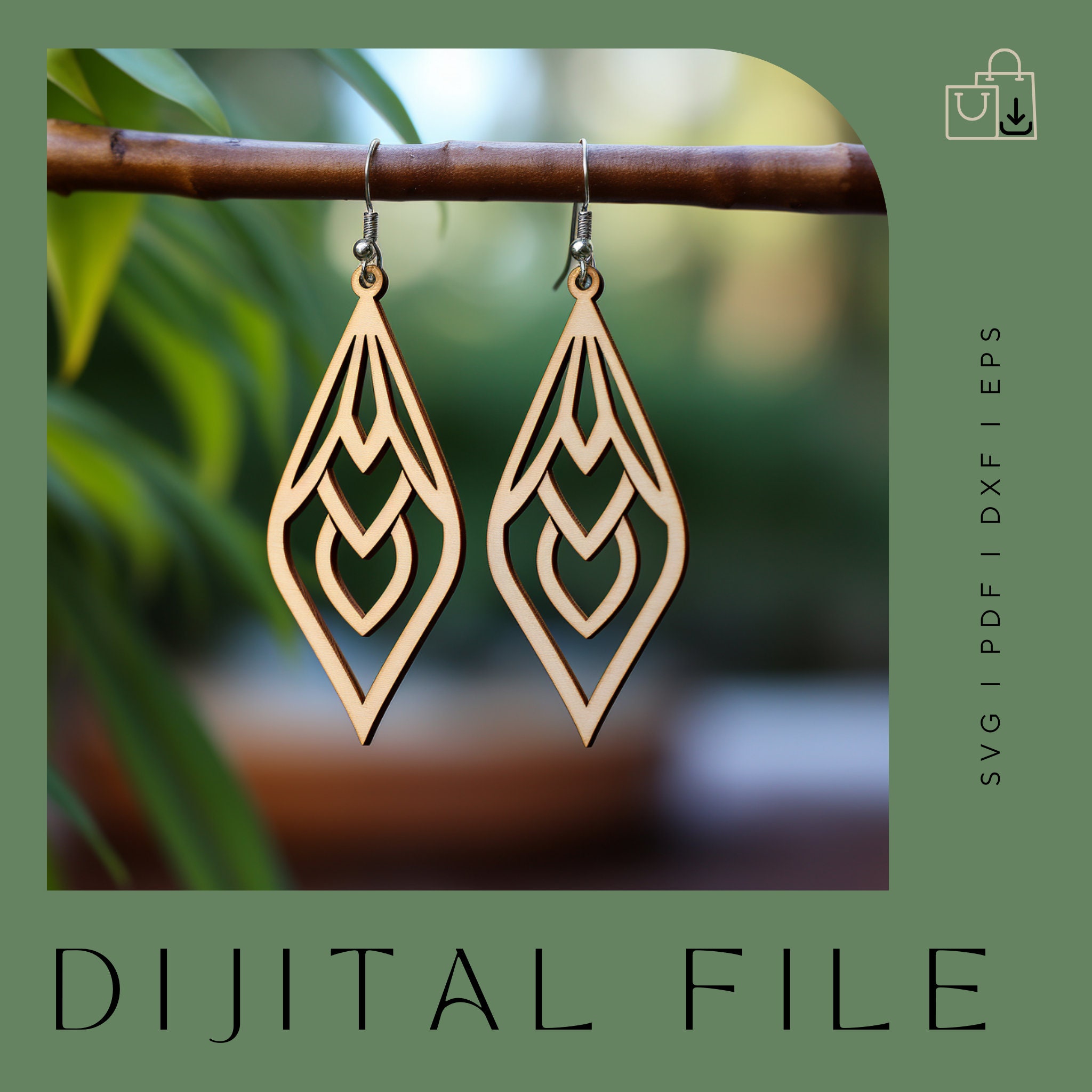 Earrings Jewelry Set / Svg Dxf Cdr Laser Vector / Glowforge Cricut ...