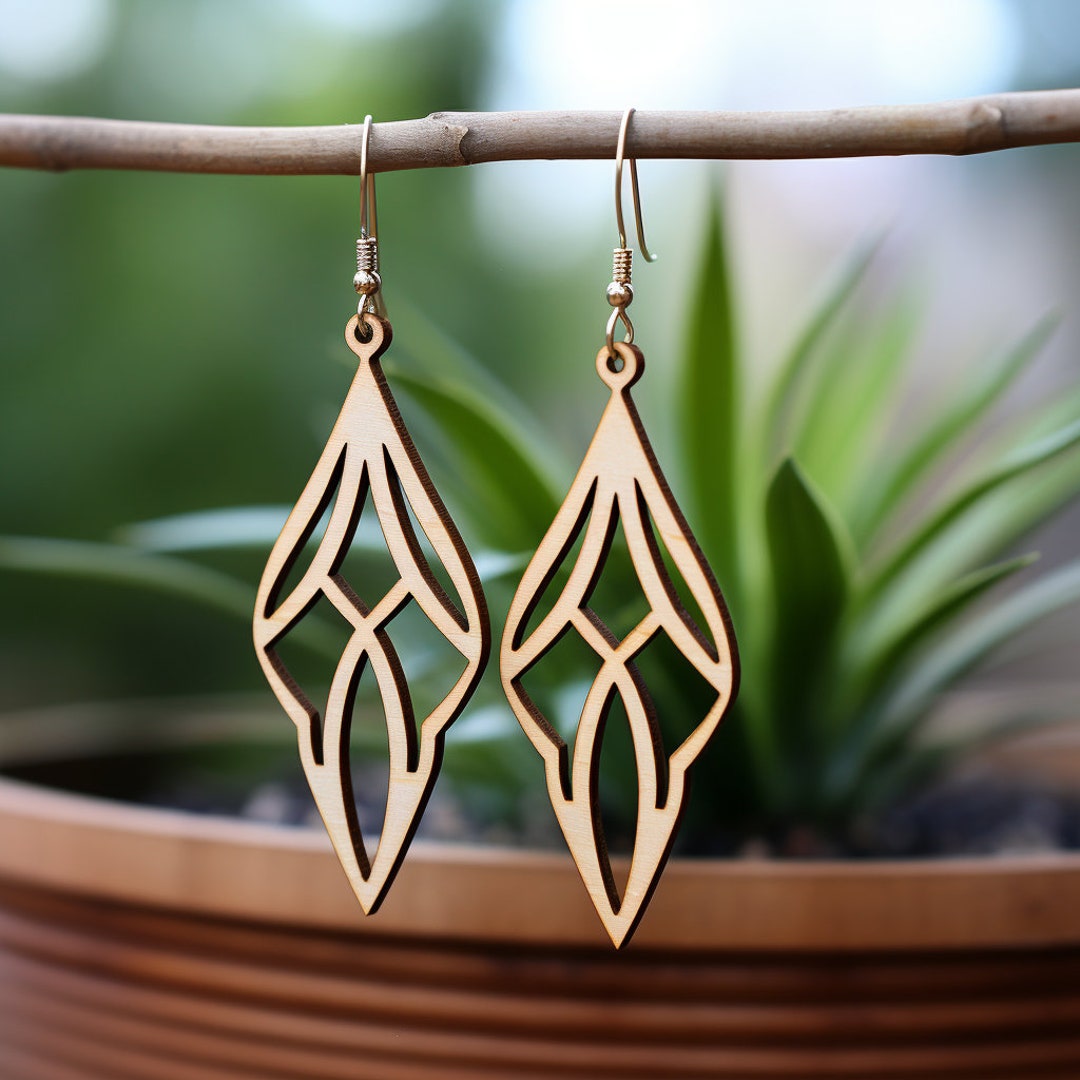 10 Earring Design Svg Dangle Earring Svg Cute Wood Earrings - Etsy