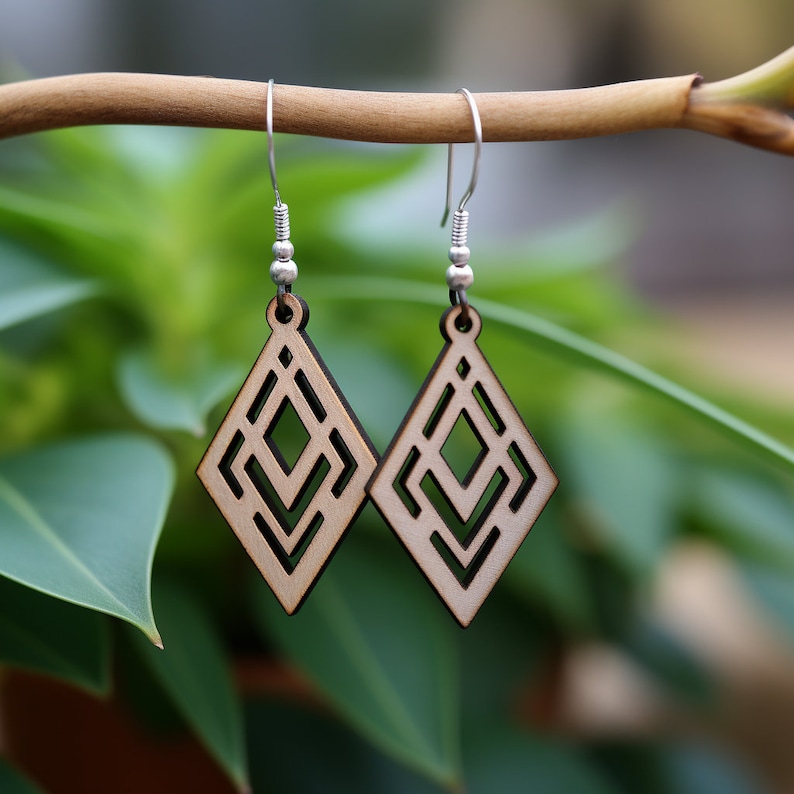 4 Digital Download Earrings, Earrings Dxf Laser, Earrings Dxf, Leather ...