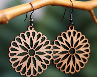 10 Elegant Wooden Earring Templates Bundle | Laser Cut Dangle Designs ...