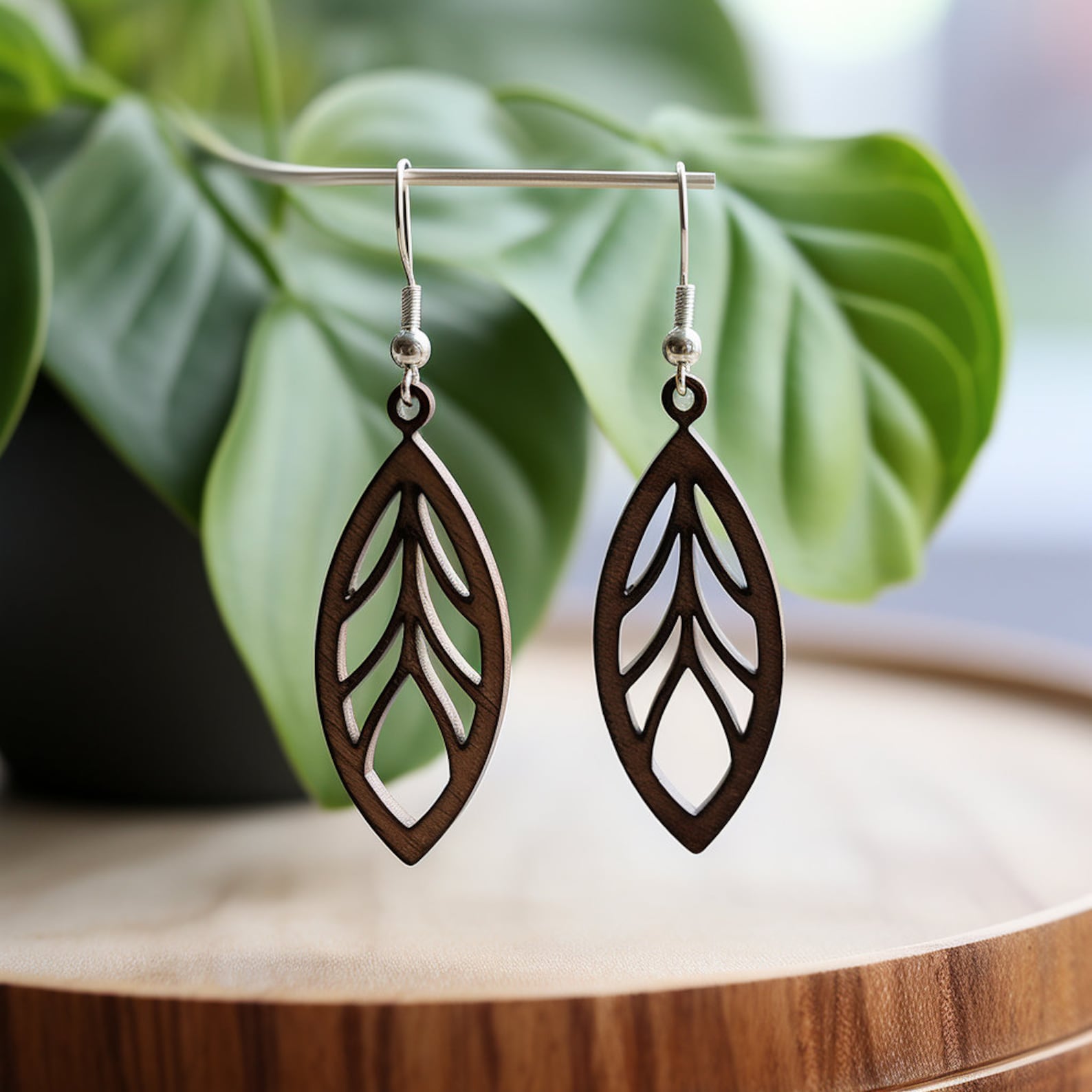 10 Elegant Wooden Earring Templates Bundle Laser Cut Dangle Designs for ...