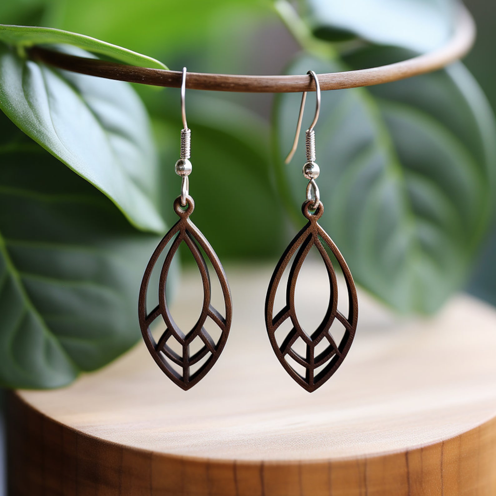 10 Elegant Wooden Earring Templates Bundle Laser Cut Dangle Designs for ...