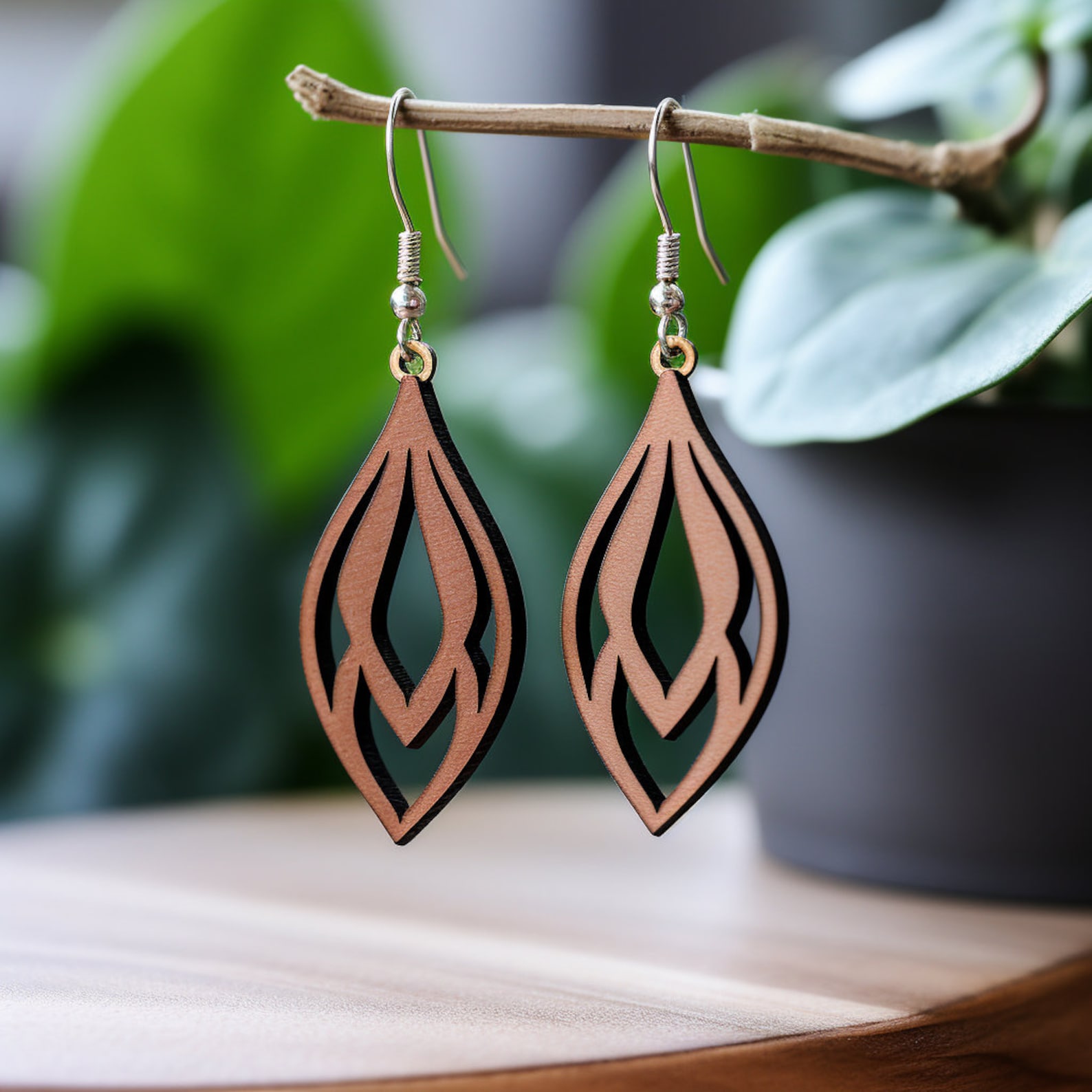 10 Laser Cut Dangle Designs for Women, Elegant Wooden Earring Templates ...