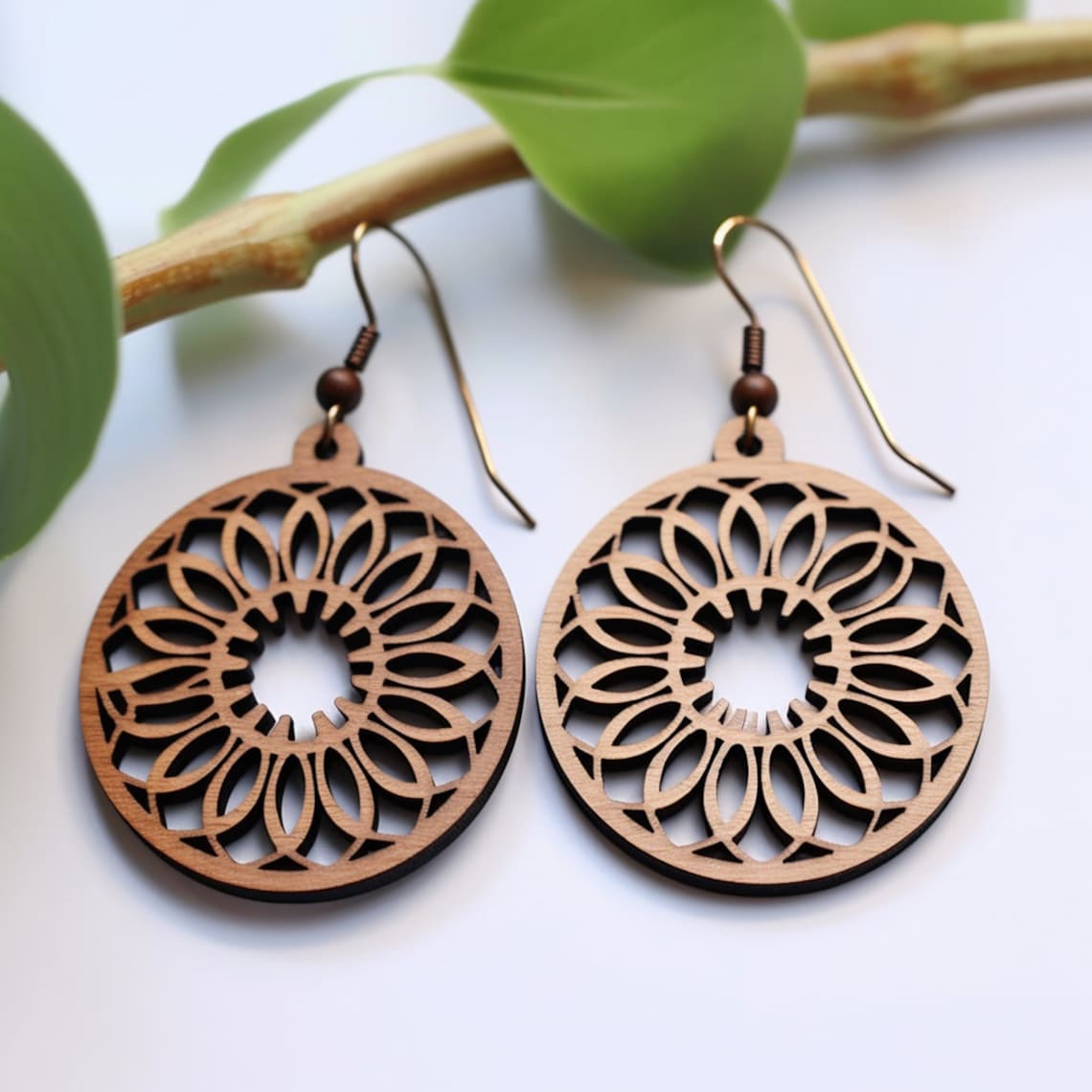 6 Laser Cut Dangle Designs for Women Geometric Elegant Wooden - Etsy