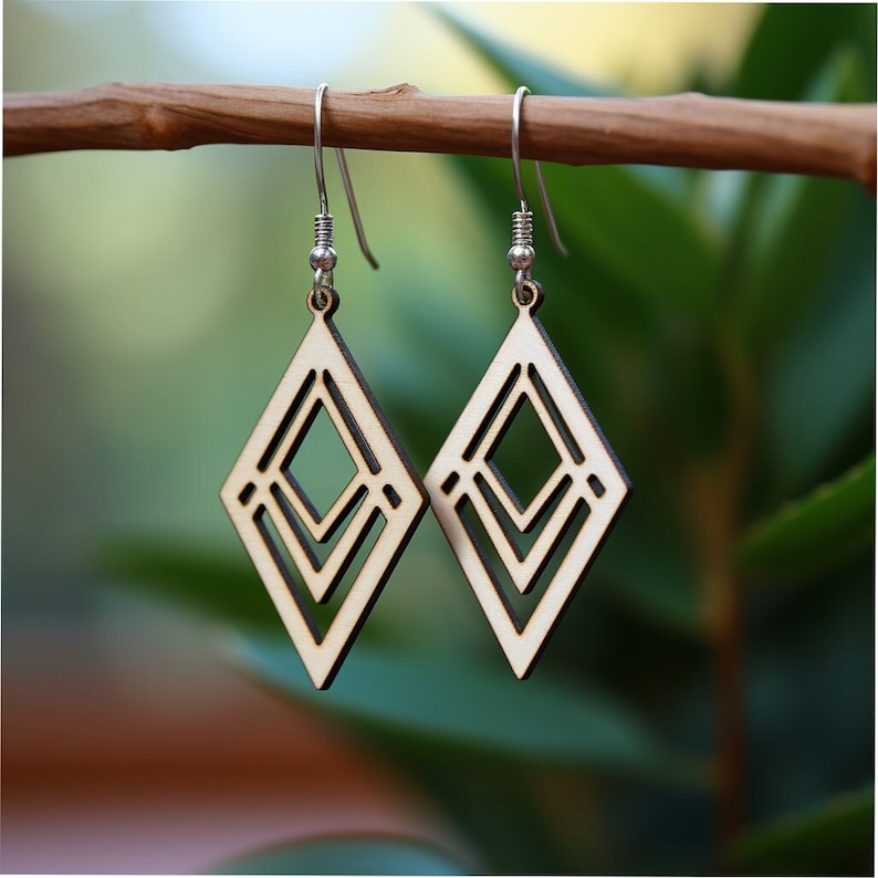 10 Earring Design Svg, Dangle Earring Svg, Cute Wood Earrings, Flower ...