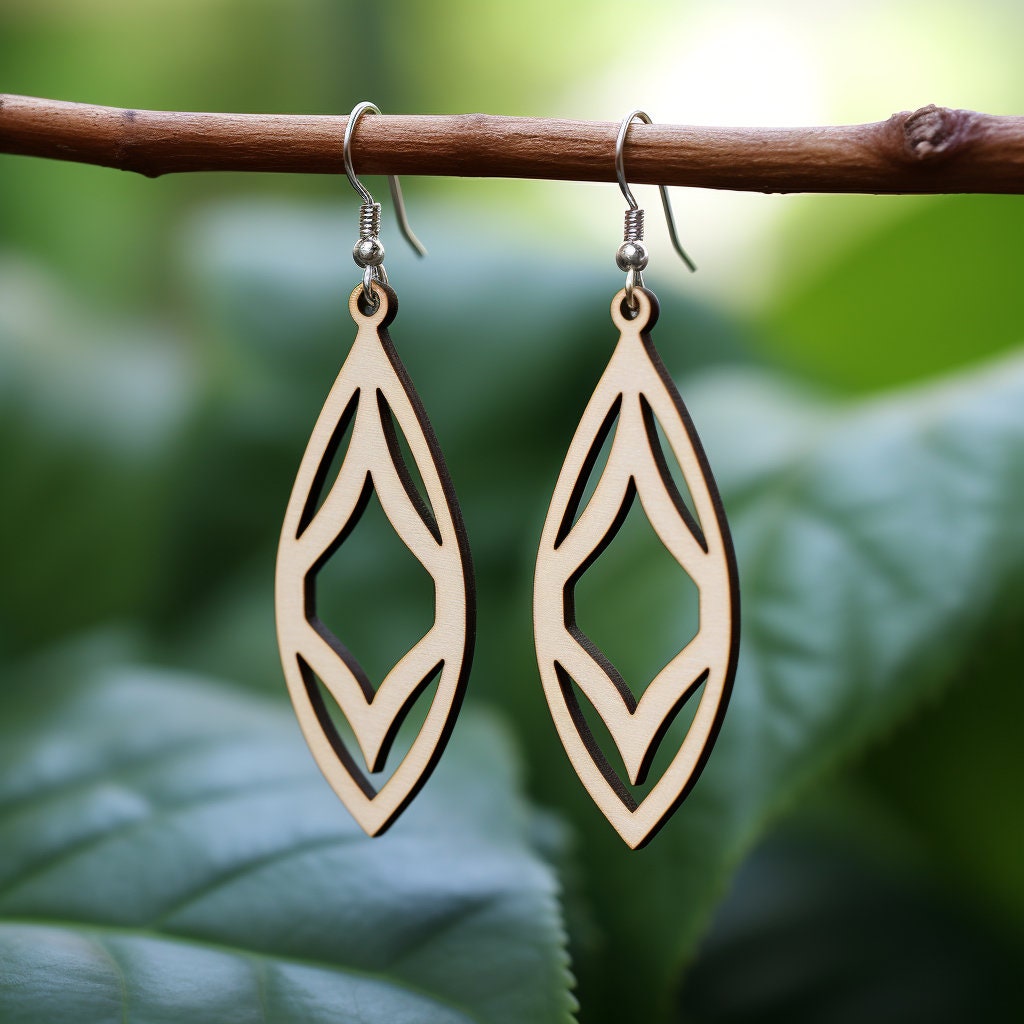 10 Laser Cut Dangle Designs for Women, Elegant Wooden Earring Templates ...