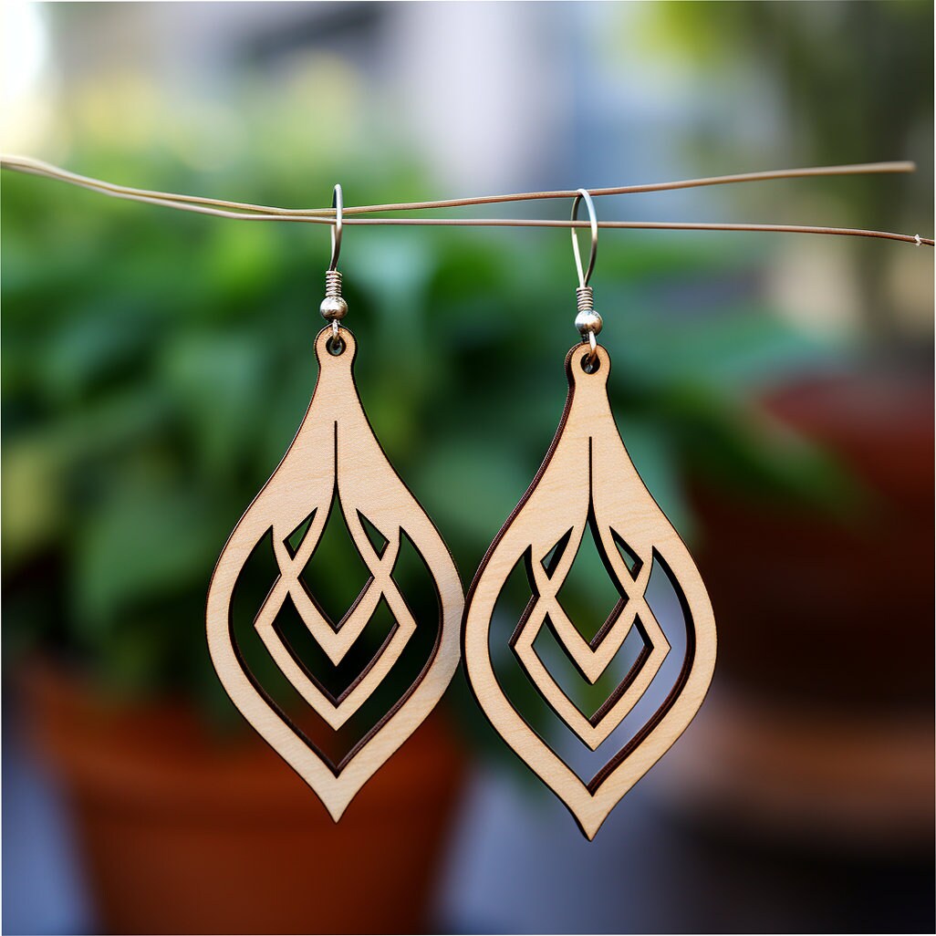 10 Earring Design Svg, Dangle Earring Svg, Cute Wood Earrings, Flower ...