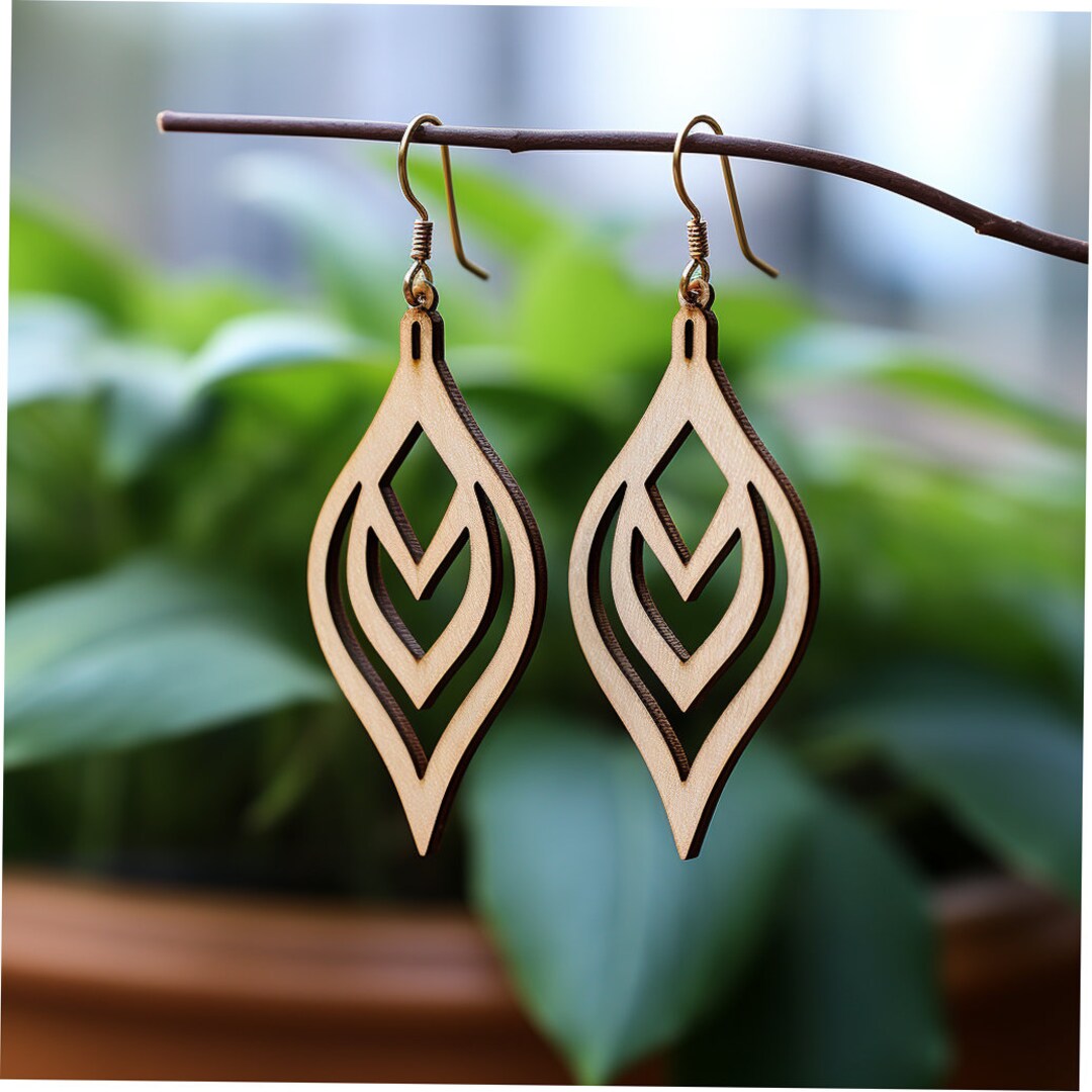 10 Elegant Dangle Earring SVG Bundle | Laser Cut Wooden Designs for ...