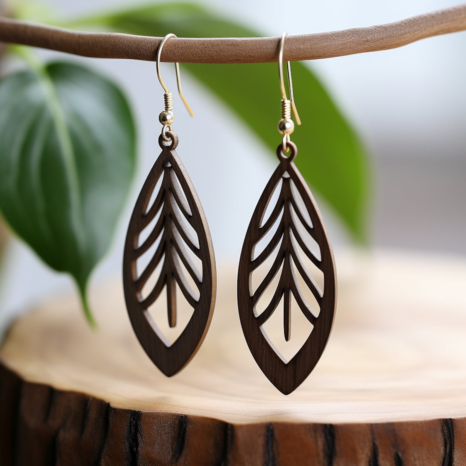 10 Elegant Wooden Earring Templates Bundle Laser Cut Dangle Designs for ...