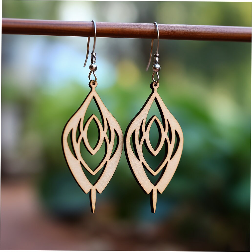 10 Earring Design Svg, Dangle Earring Svg, Cute Wood Earrings, Flower ...