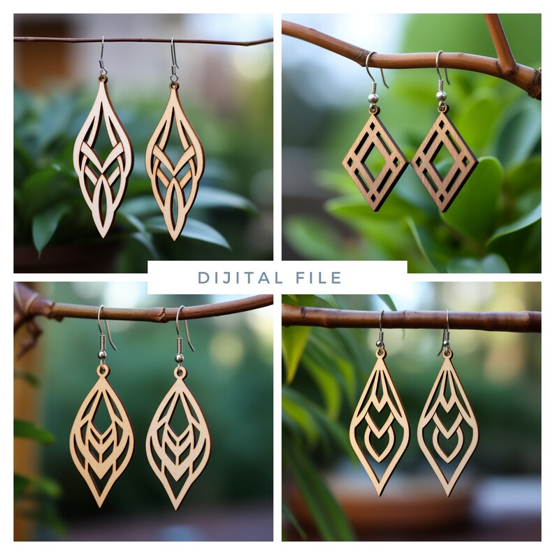 Earrings Jewelry Set / Svg Dxf Cdr Laser Vector / Glowforge Cricut ...