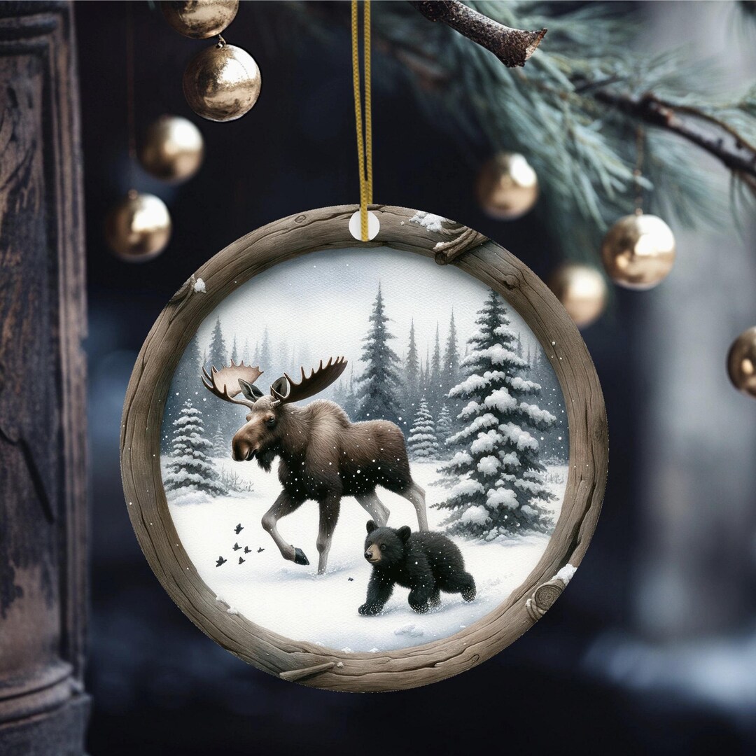 Winter Scene Ceramic Ornament - by Fernville Creations - Etsy