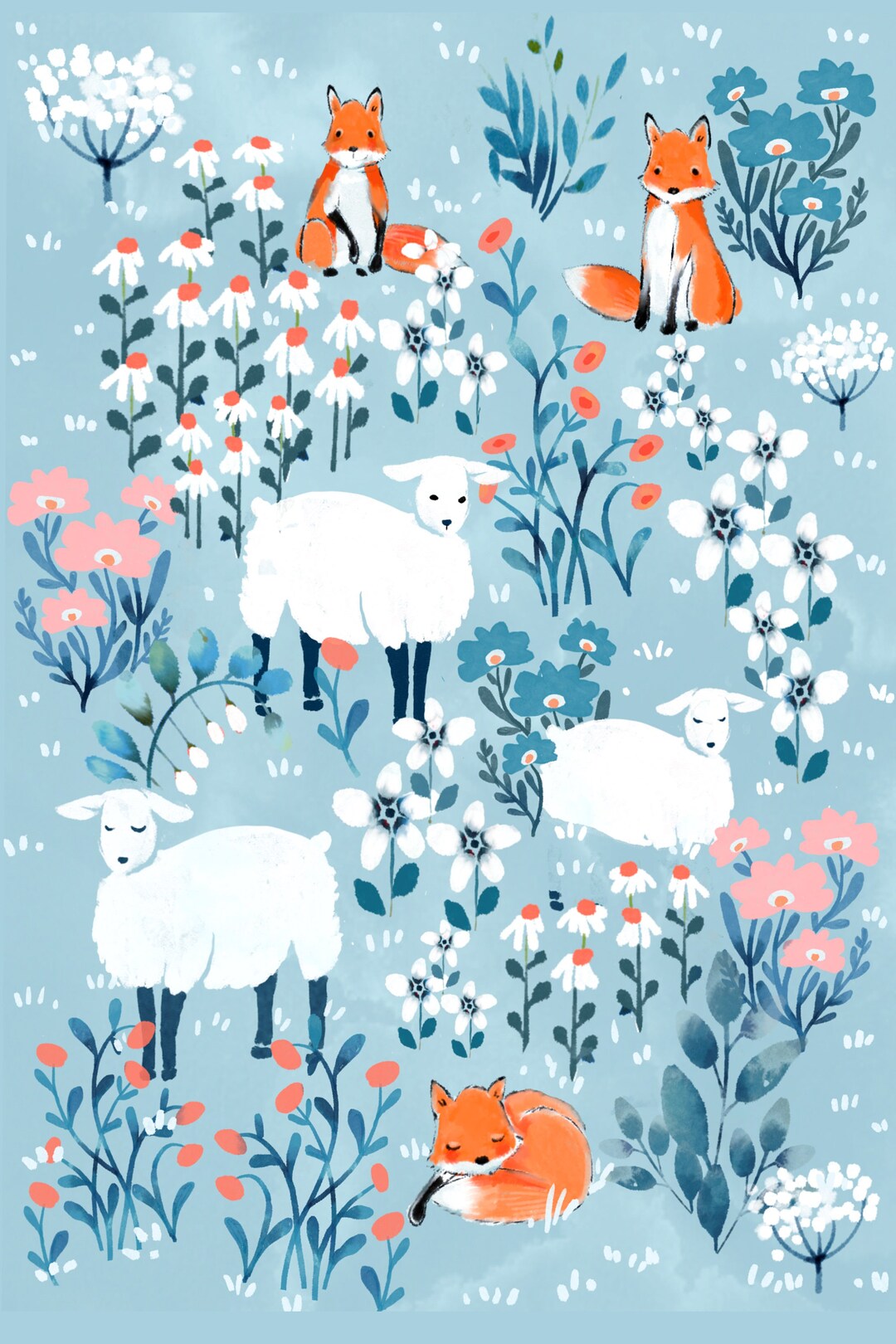 Fox and Lamb Art Print by Thomas Little - Etsy