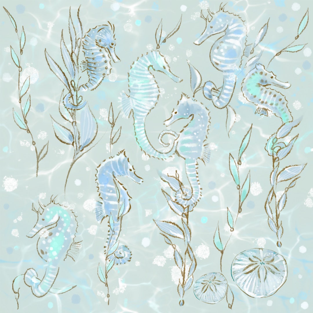 Seahorse & Seaweed - Original Art Prints by Thomas Little - Etsy