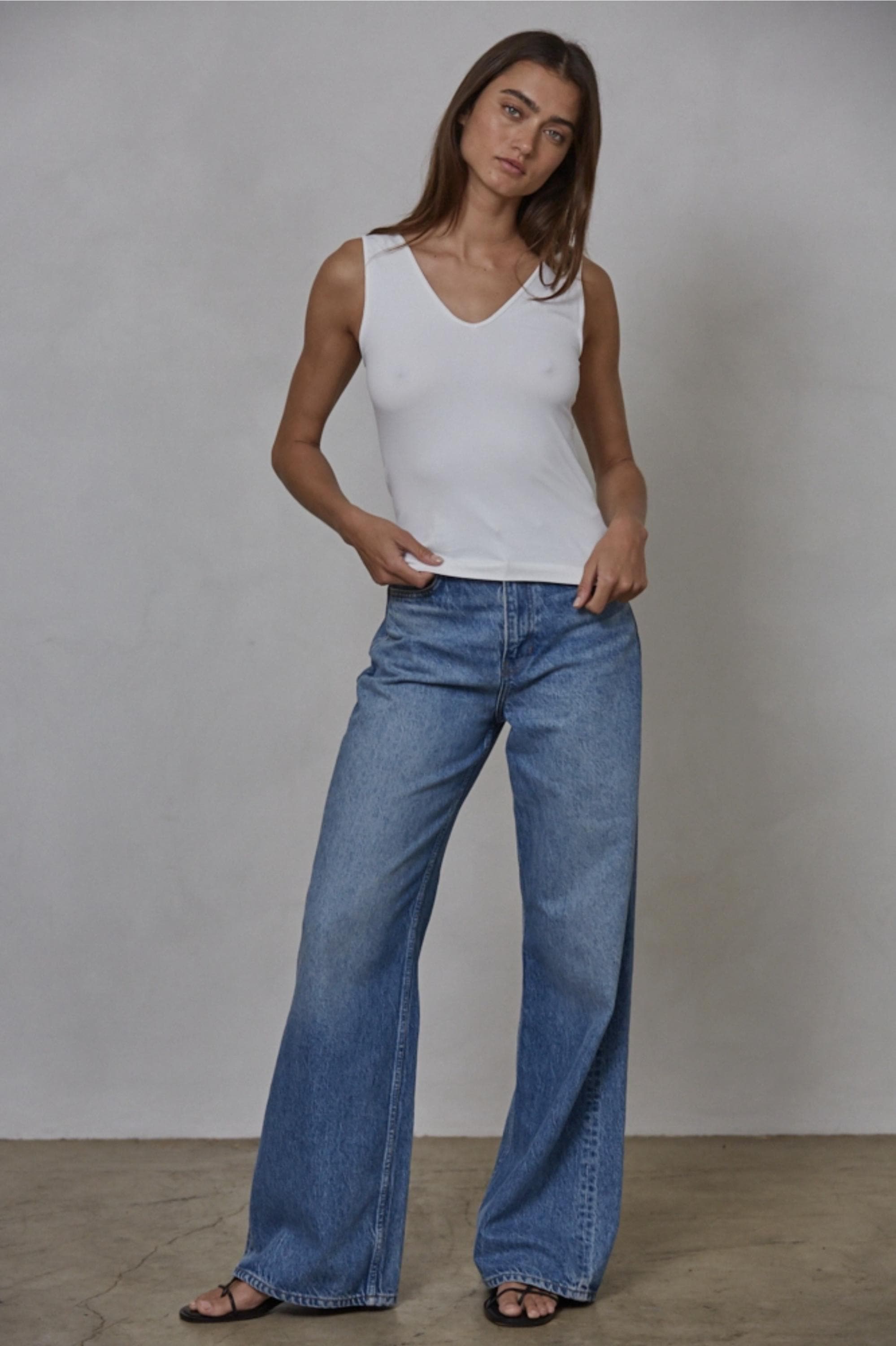 Seamless Reverse U-V Neck Tank (white Color) - by by Together® - Etsy