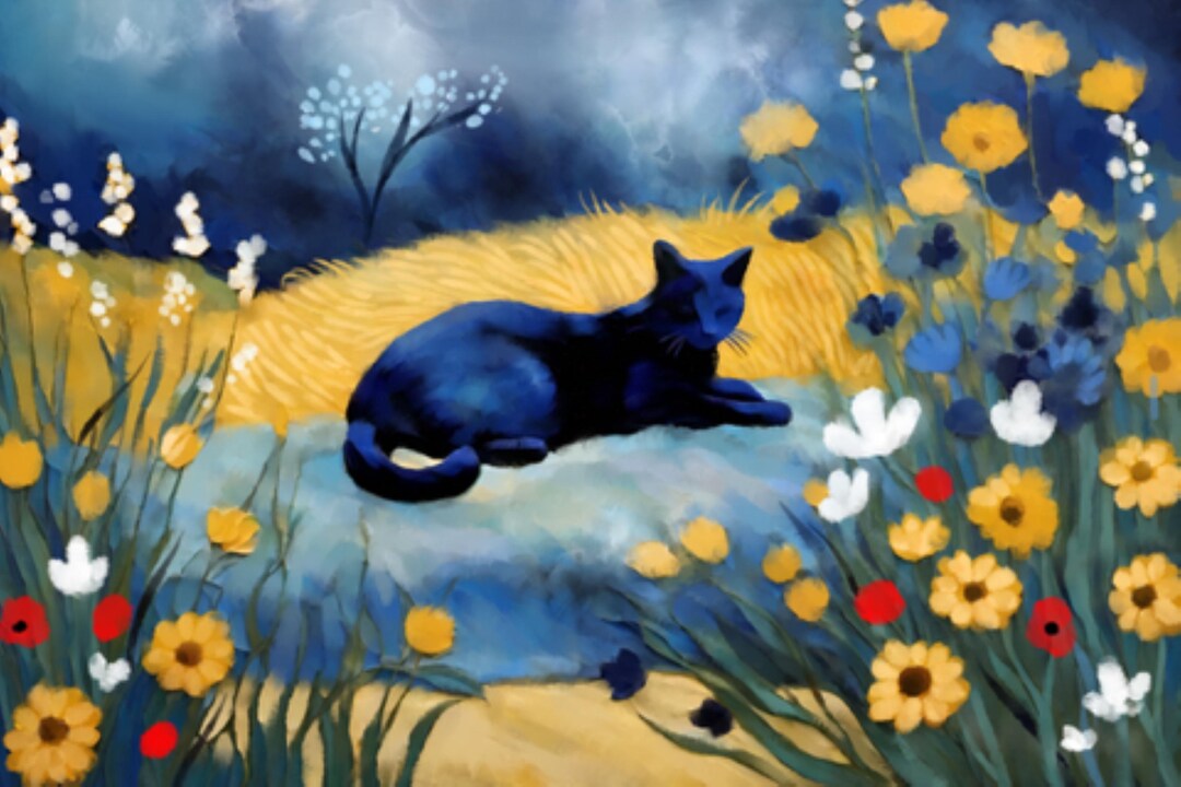 Indigo Cat - Original Art Prints by Thomas Little - Etsy