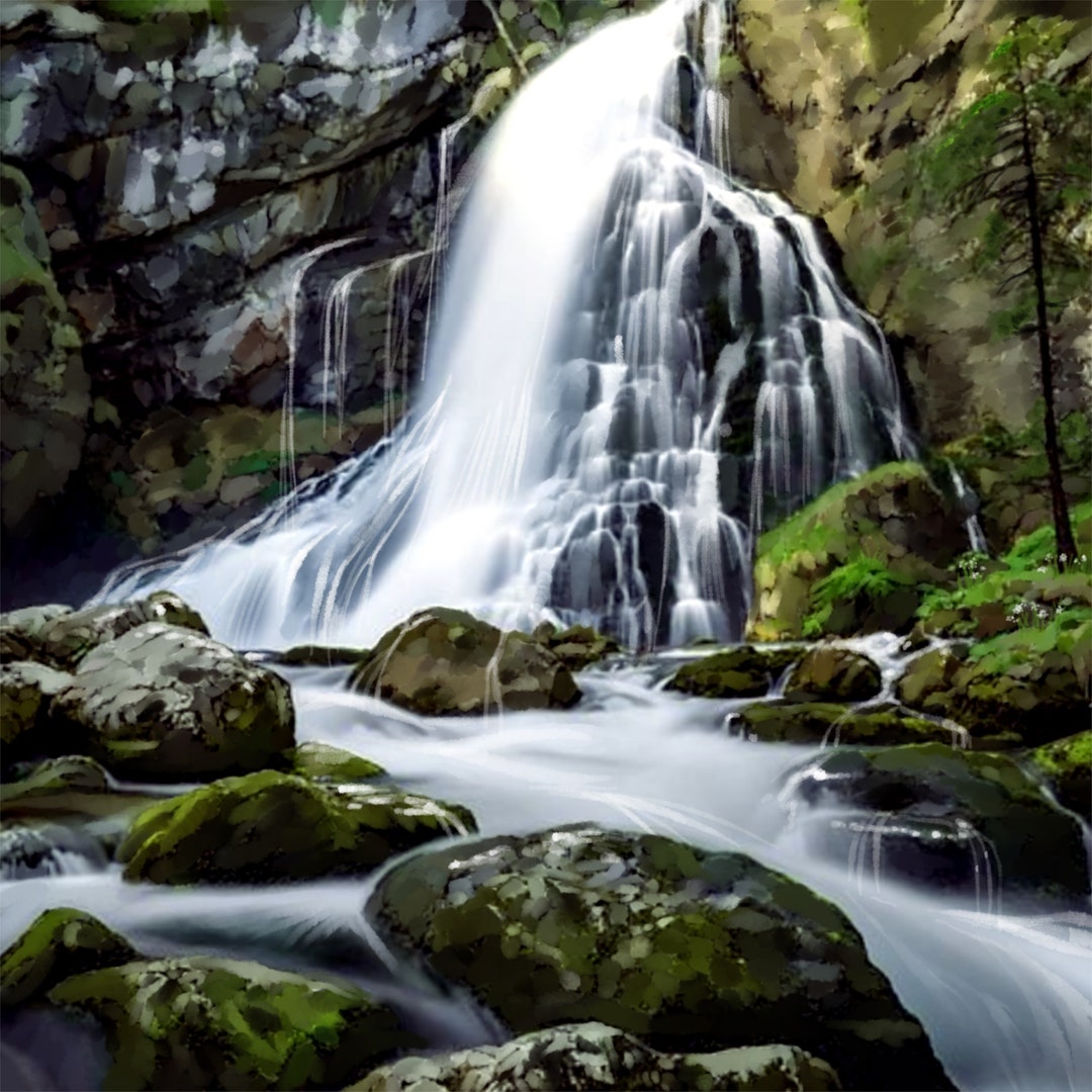 Forest Waterfall - Original Art Prints by Thomas Little - Etsy