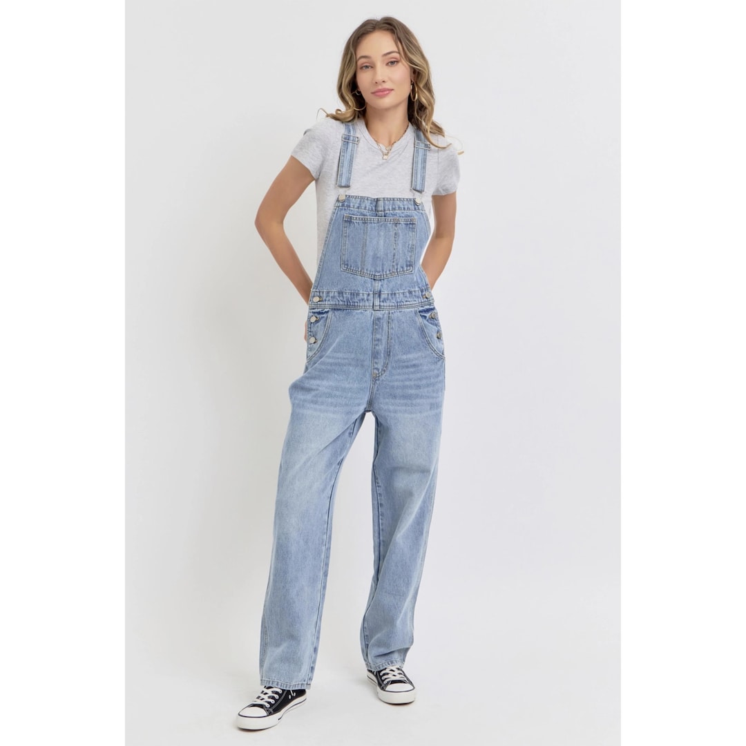 Light Wash Denim Overalls - Relaxed Slouchy Jumpsuit - Etsy