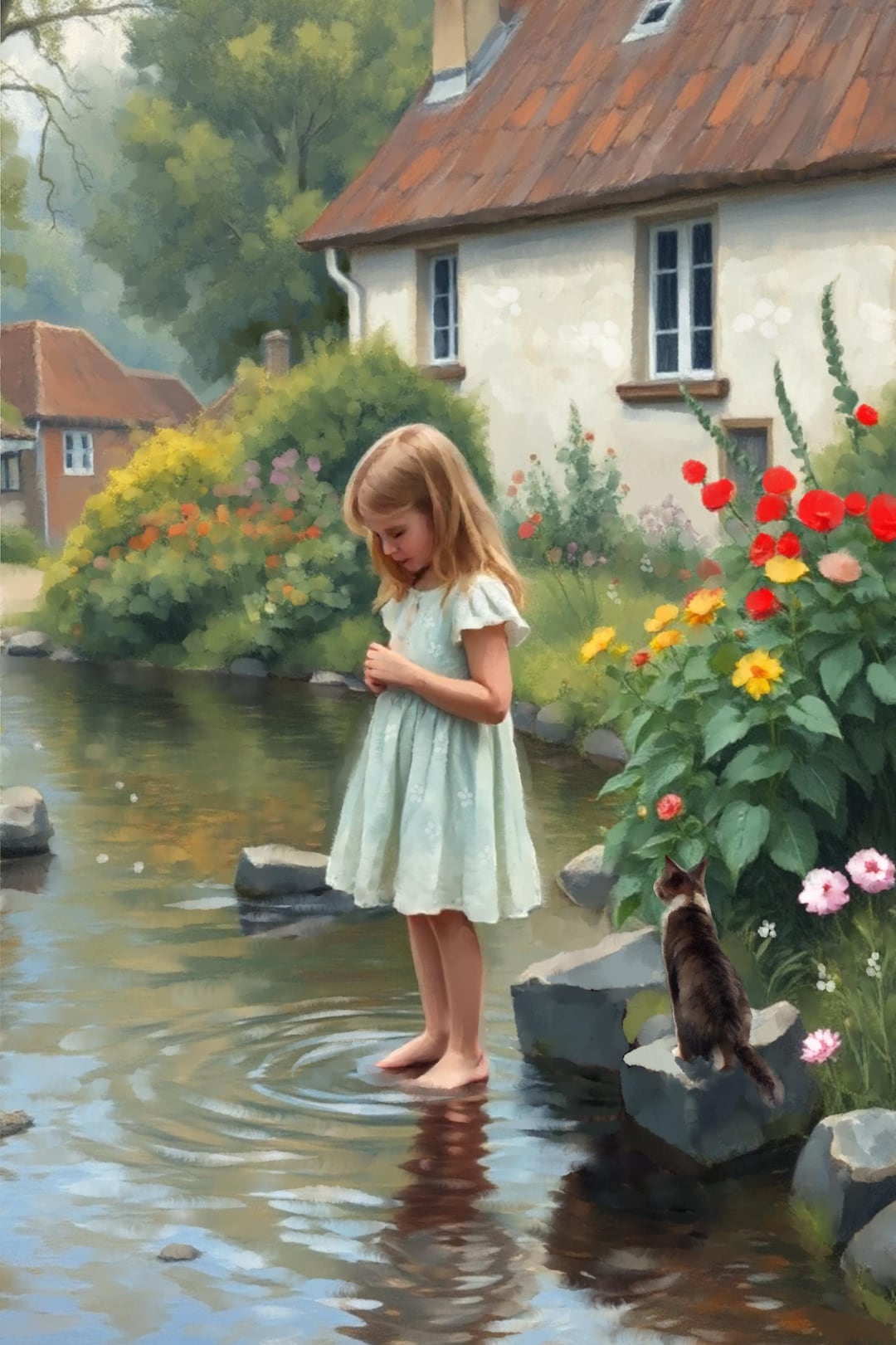 Summer Day - Vibrant Illustrated Art Print | Home & Office Wall Decor ...