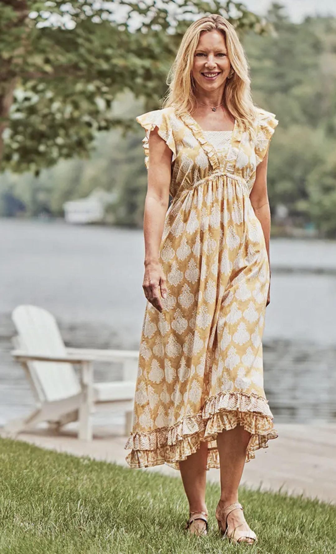 Bonnie Blockprint Dress - Gold - Etsy