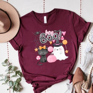 Kids Halloween DTF Transfer, Hey Boo, Ready to Press Iron on Decal ...