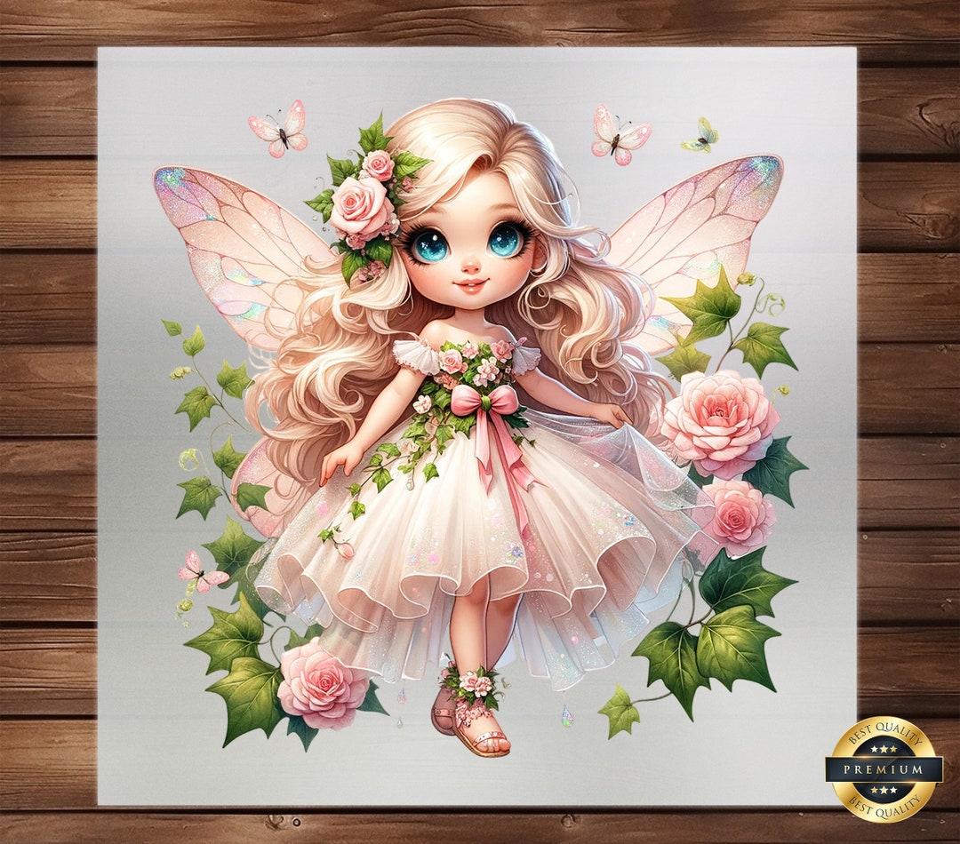Baby Spring Fairy Clipart: DTF Transfer for Kids Apparel - Etsy