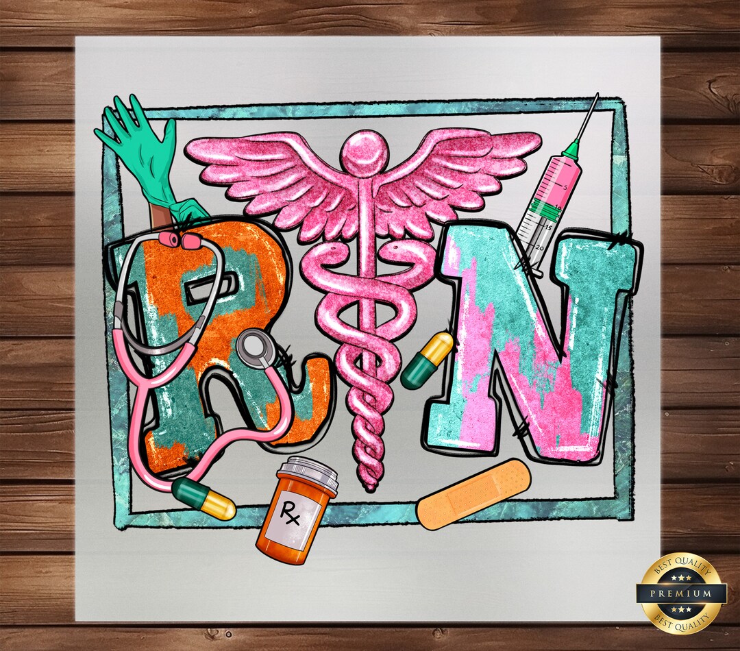 RN Nurse DTF Transfer, Professional Design for Apparel, Healthcare ...