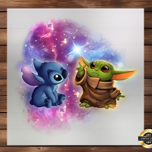 Stitch and Grogu Transfer - Etsy
