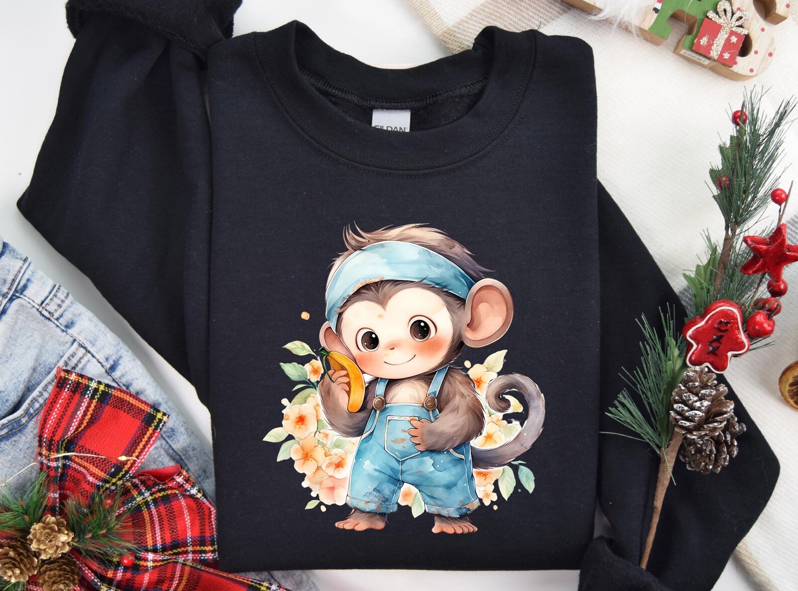Boy Monkey DTF Transfer: Jungle Animal Shirt Print - Etsy